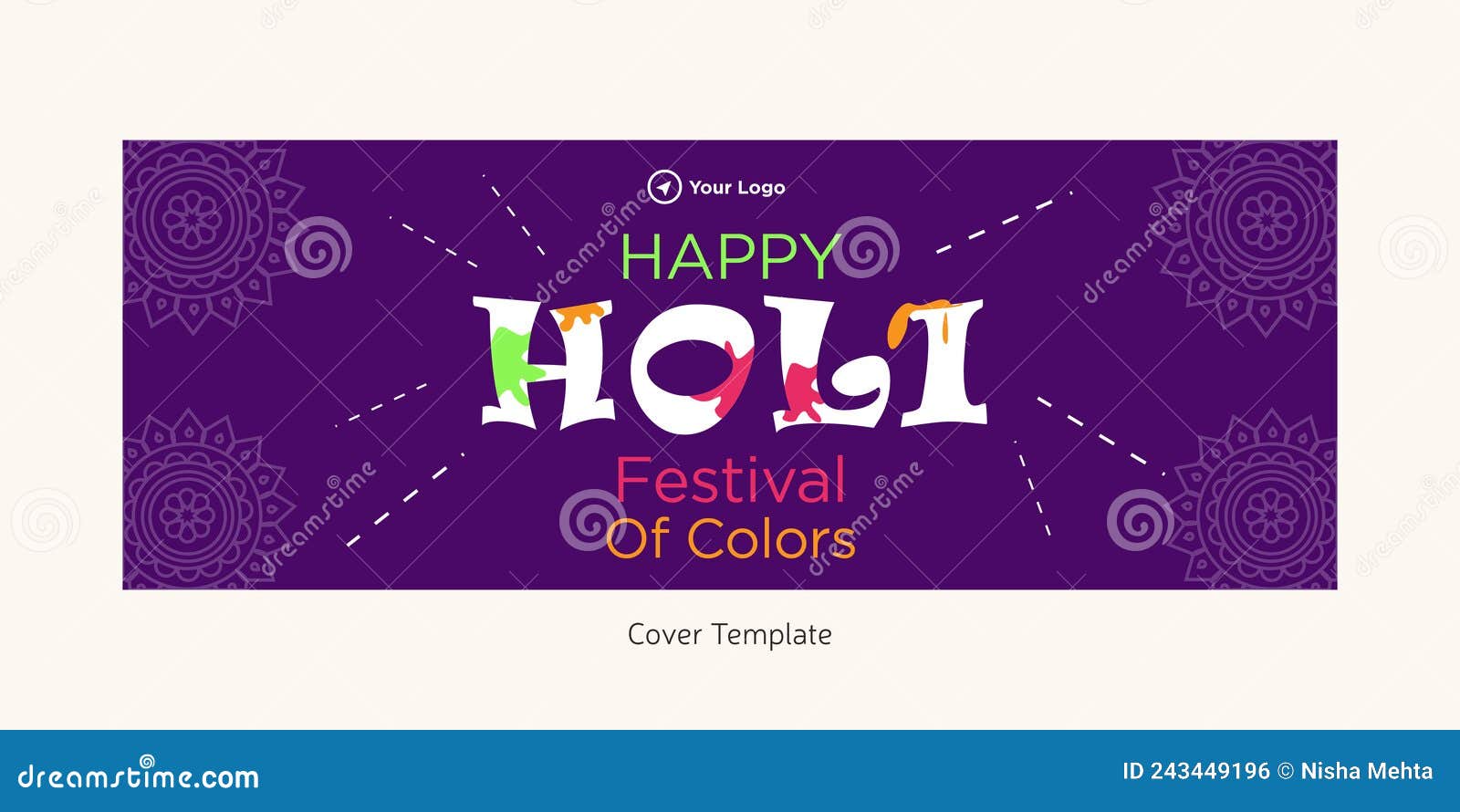 Happy Holi Cover Page Design Stock Vector - Illustration of design ...
