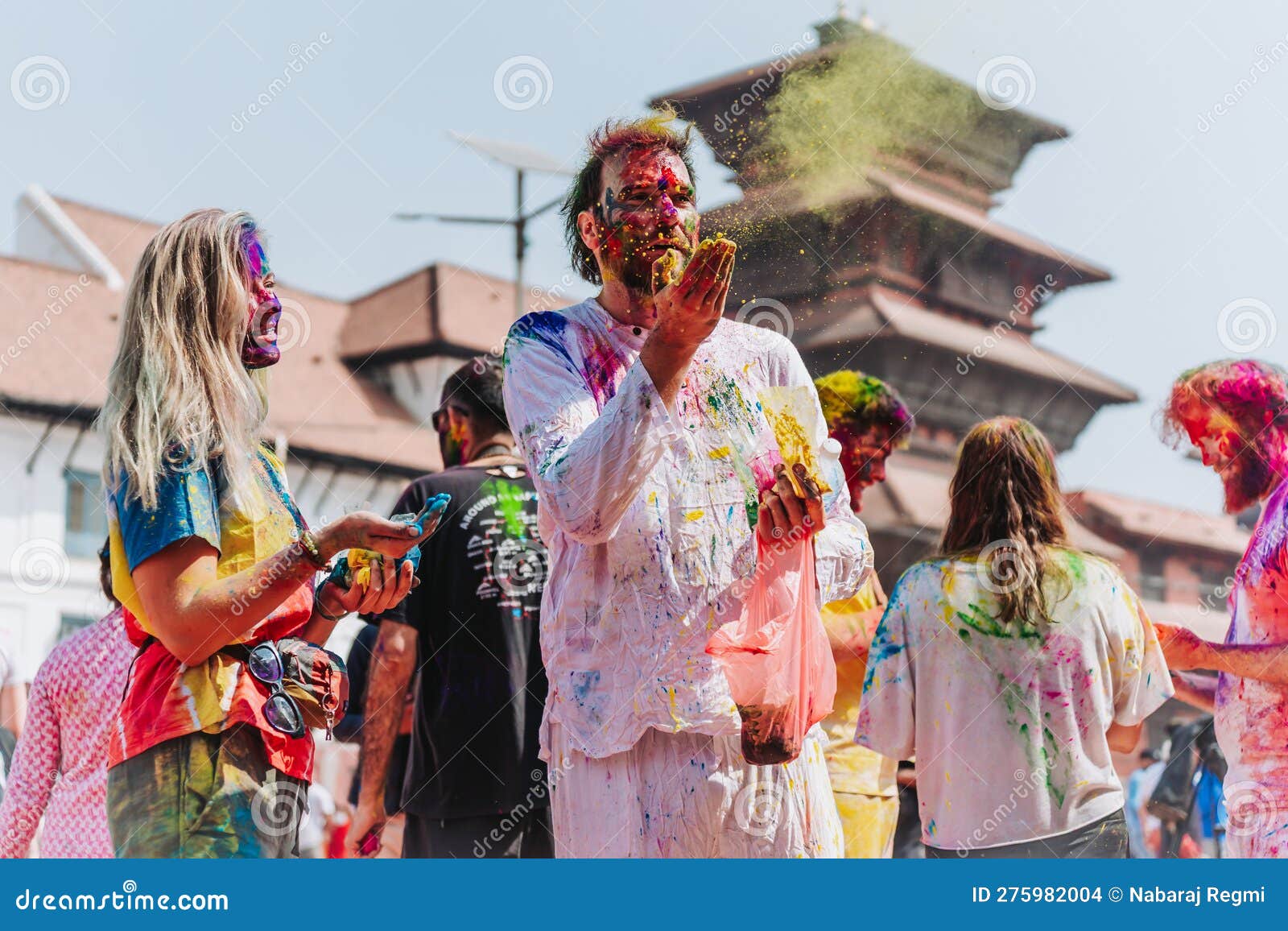 Holi Festival Happy Holi Celebration In Nepal Editorial Stock Image