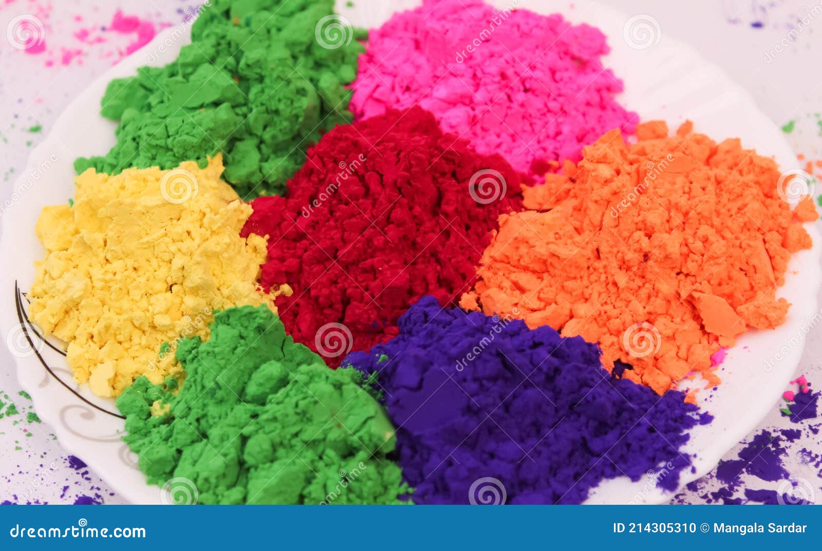Holi Festival Playing with Abir Stock Photo - Image of dessert, food ...