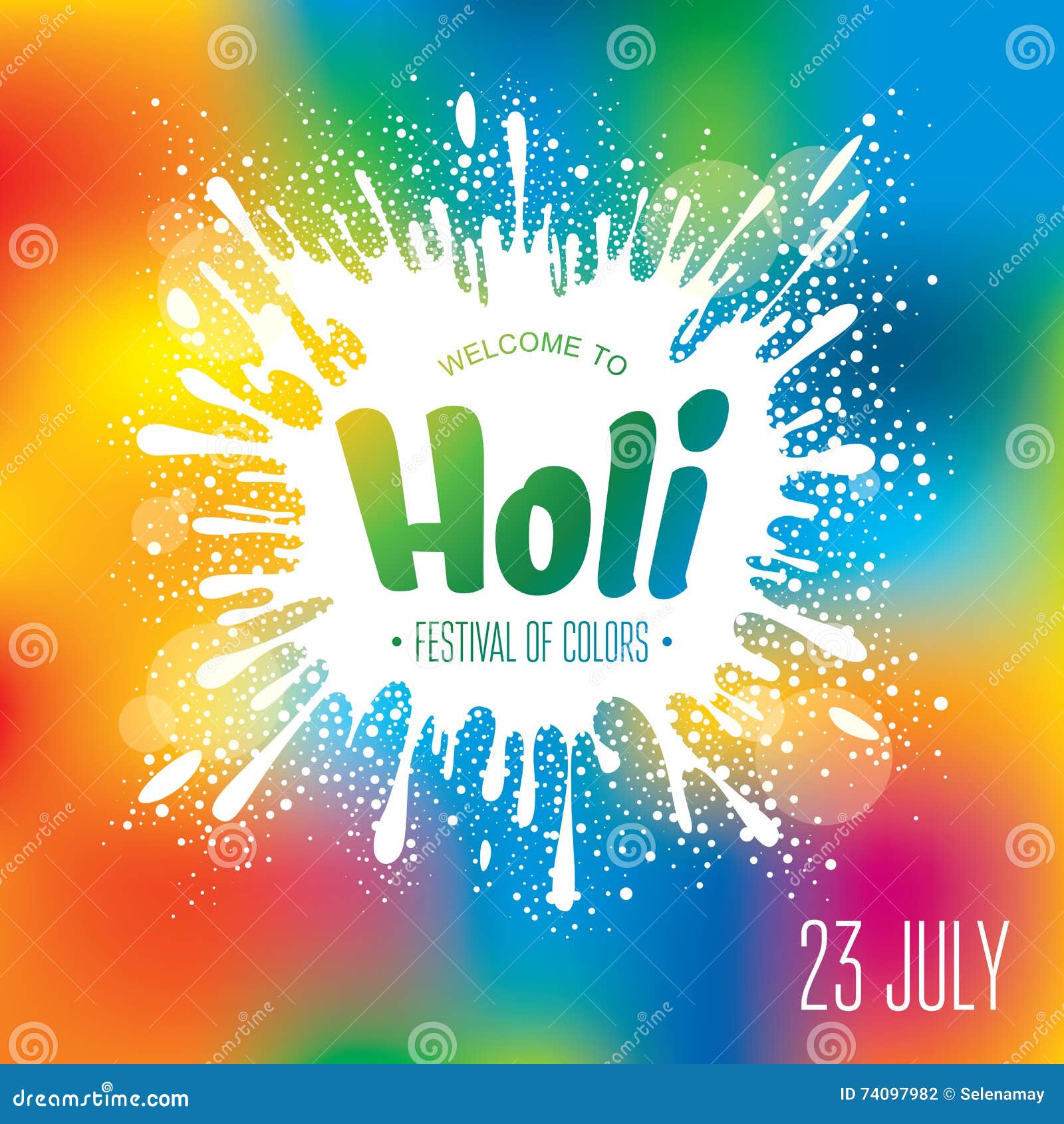Holi Festival Facebook Cover Page Design Vector Illustration ...
