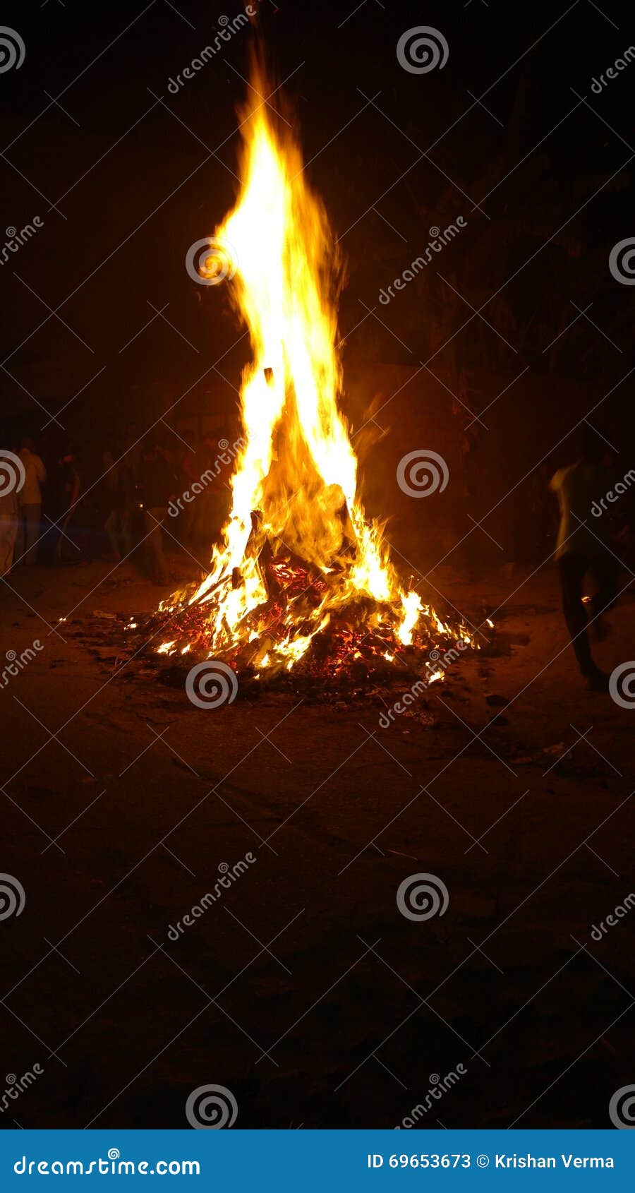 Holi fire stock image. Image of bonfire, holi, dahan - 69653673