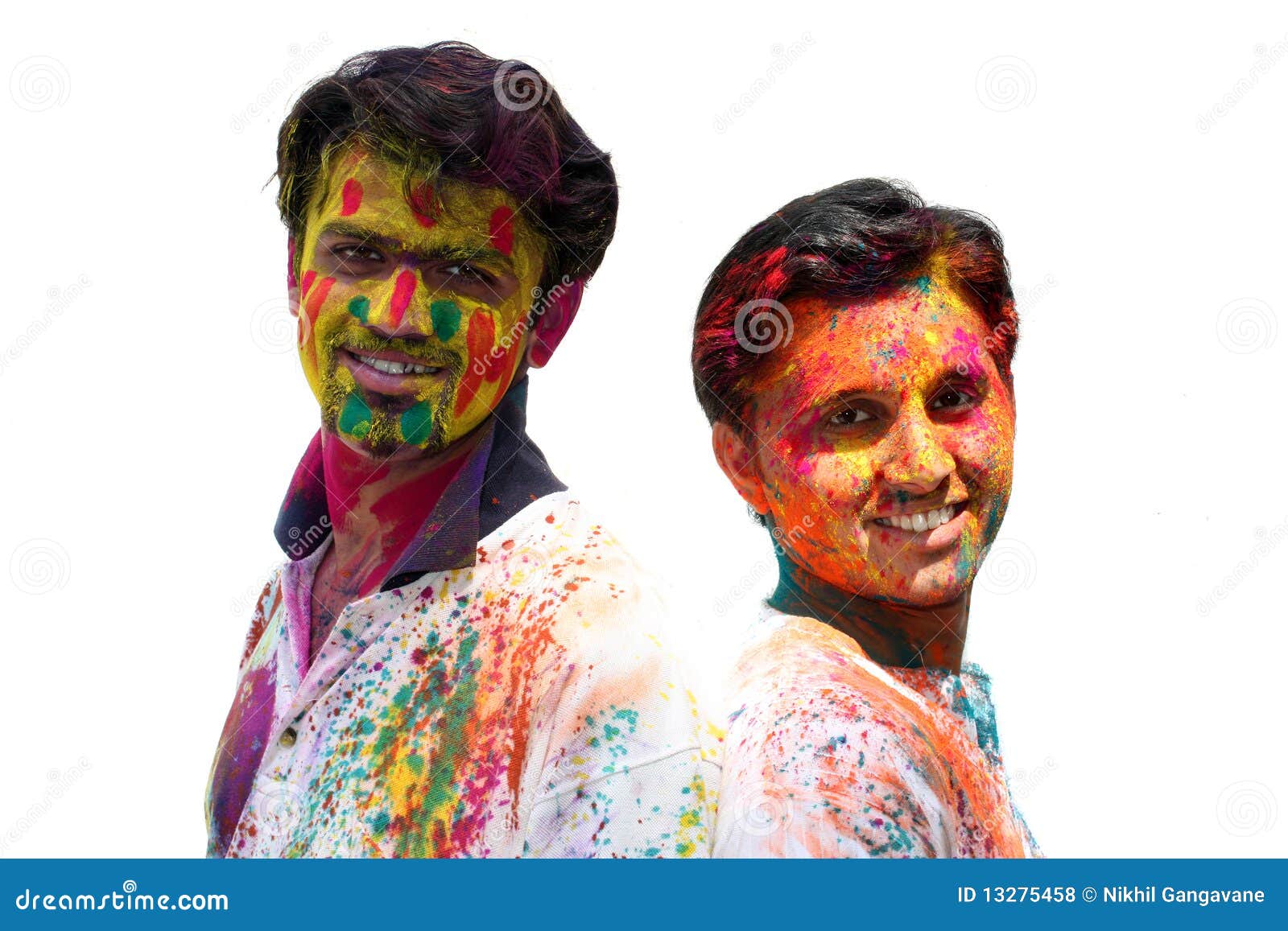 Holi Friends stock photo. Image of colors, colours, festive - 13275458