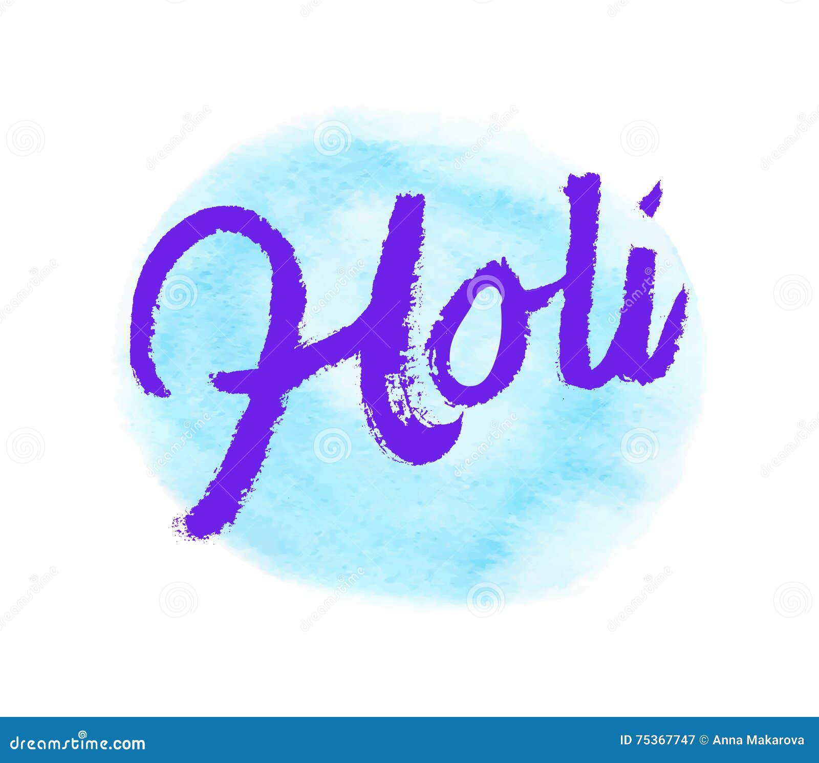 Holi Lettering. Hand Written Poster. Modern . . Vector Illustration ...