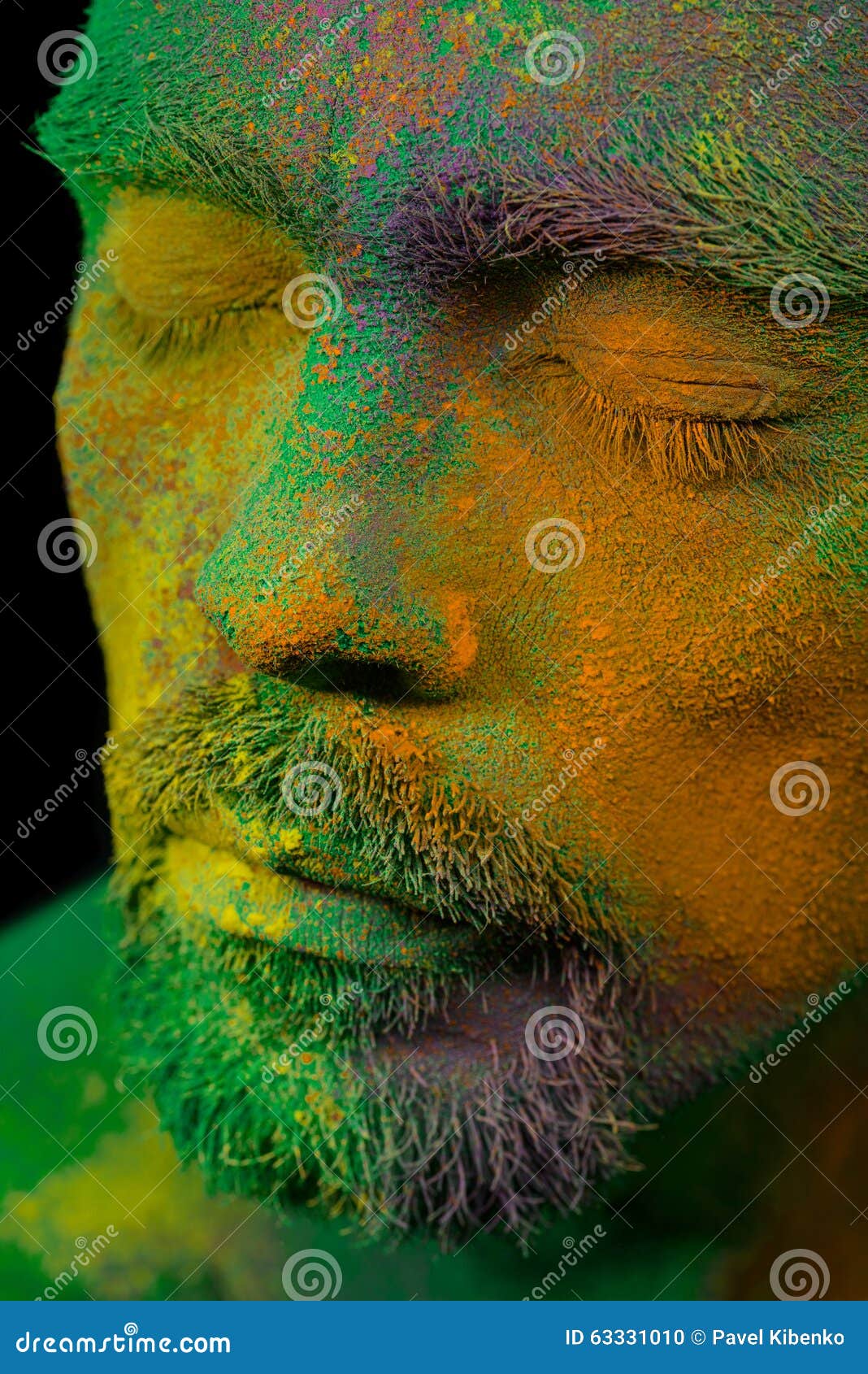 Holi panted face stock photo. Image of concept, hindu - 63331010