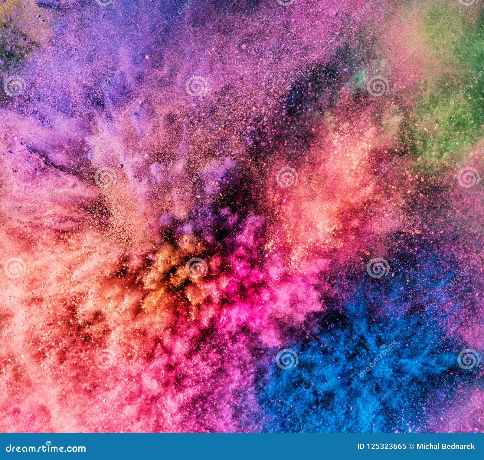 Holi Powder Bursting Up, Creating Exploding Texture. Royalty-Free Stock ...