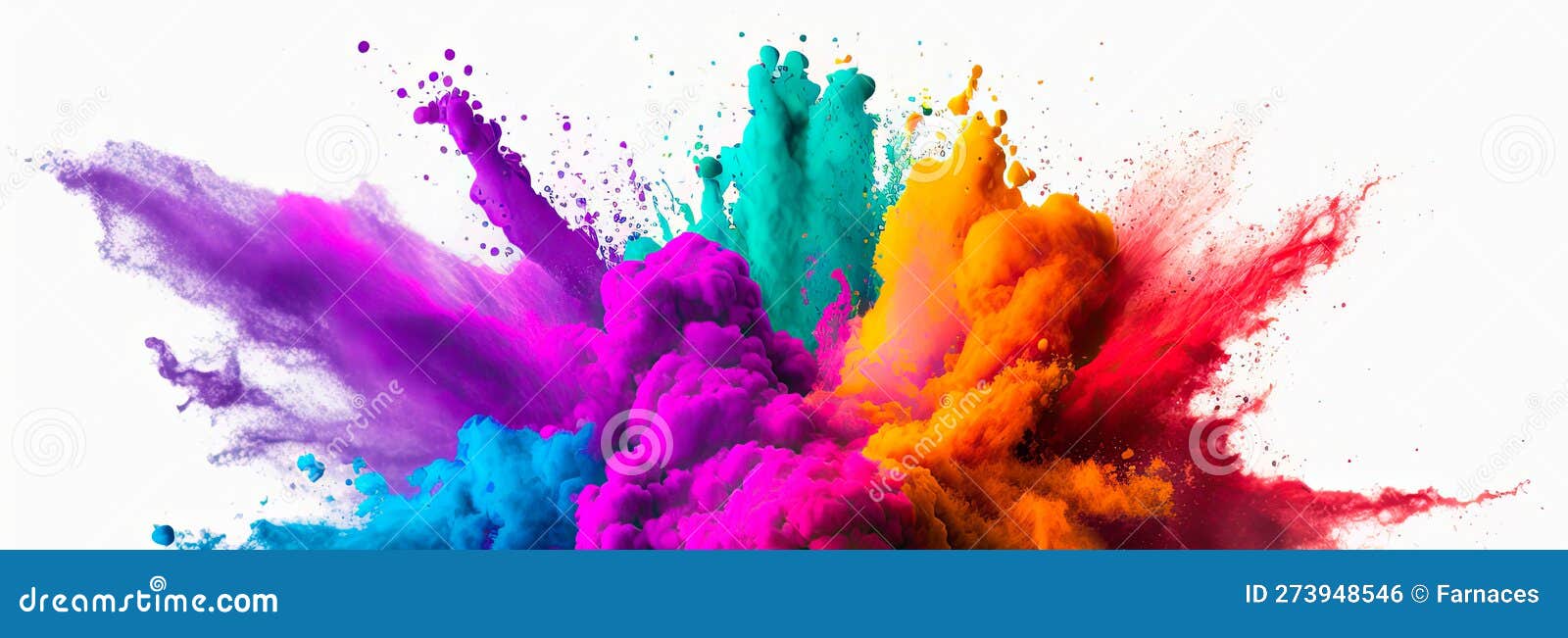 Holi powder explosion stock illustration. Illustration of panoramic ...