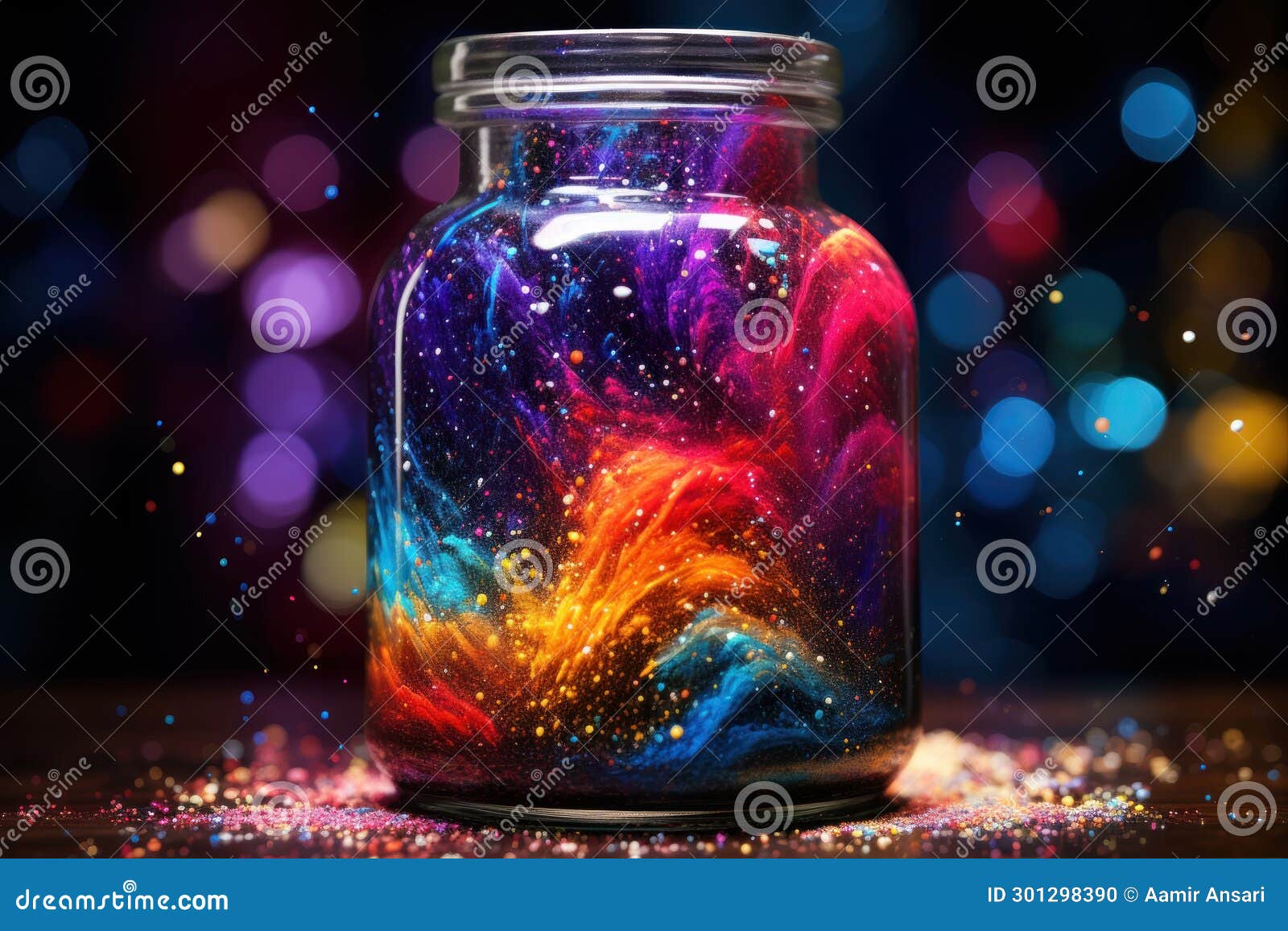 Holi Powder and Glitter Exploding in Tornado Jar, Holi Festival Image ...