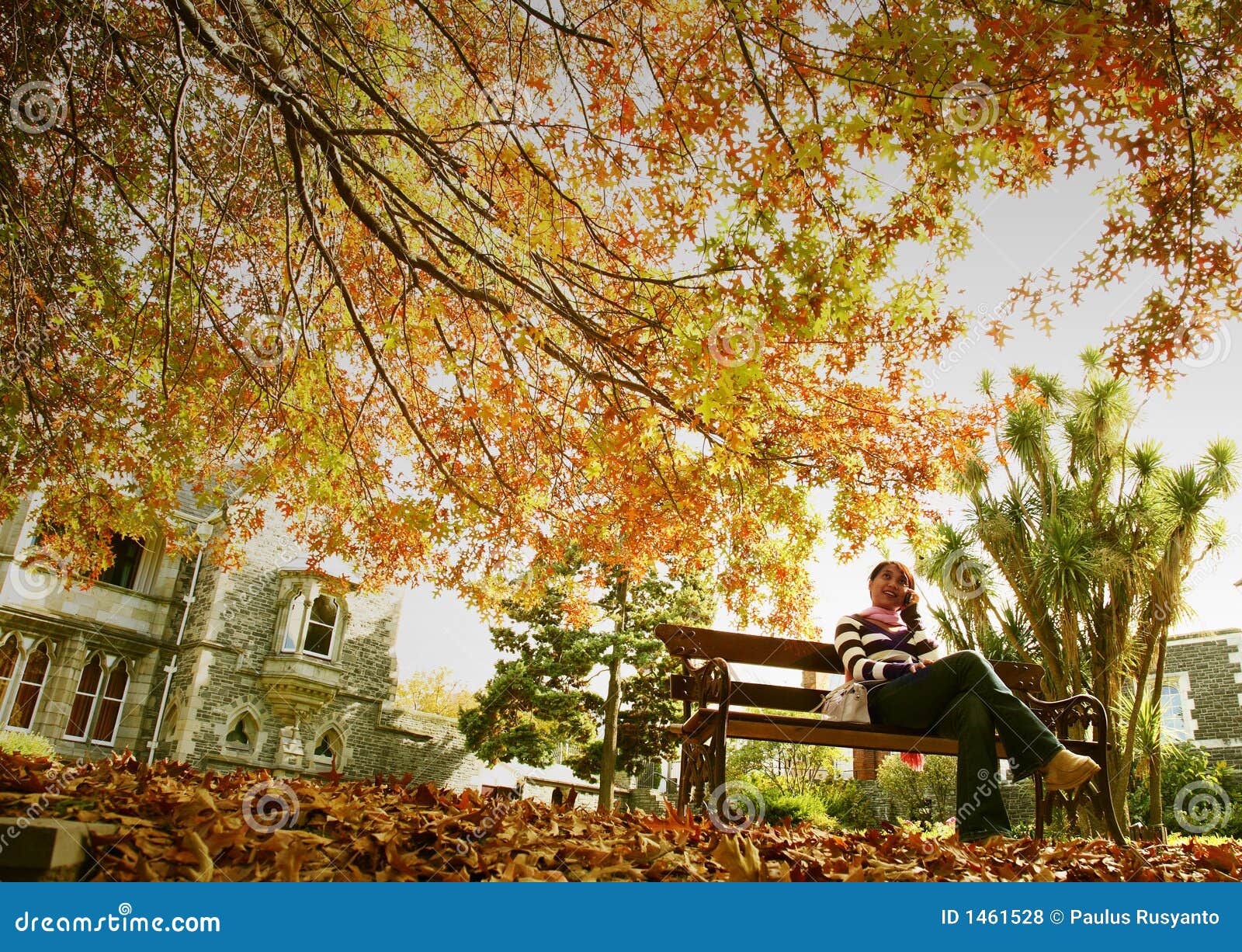 Holiday in Autumn stock photo. Image of lady, panorama - 1461528