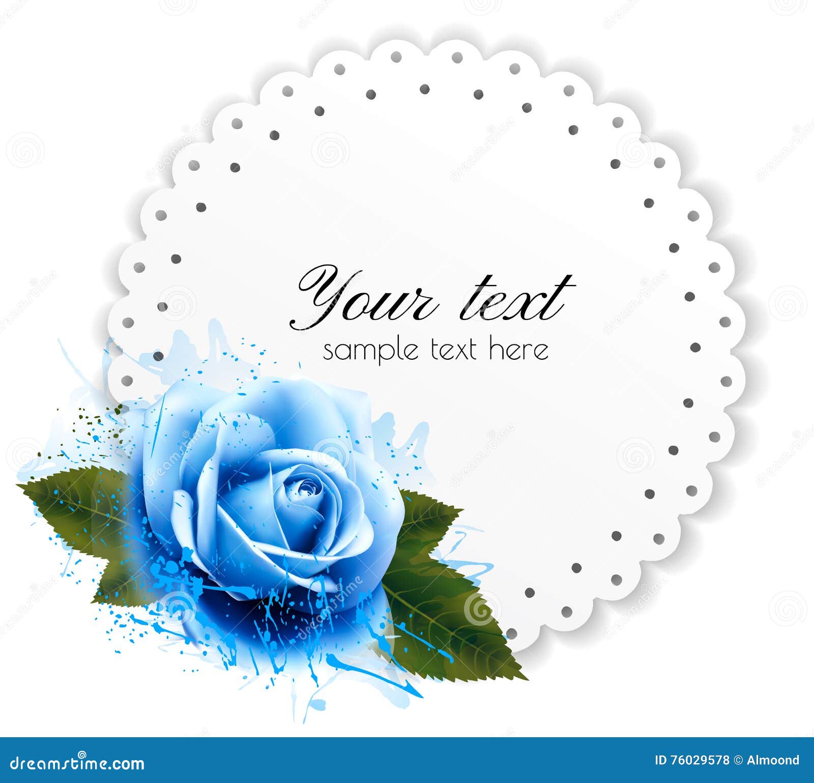 Holiday Background with Blue Flower and Gift Card. Stock Vector ...