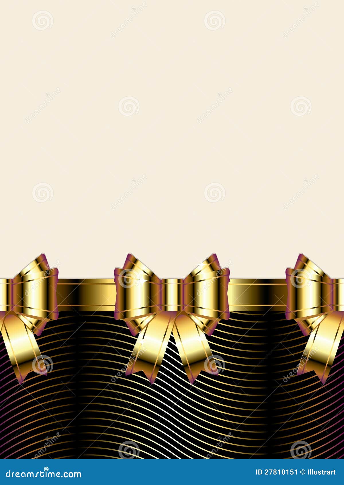 Holiday Background with Golden Bow Stock Vector - Illustration of ...