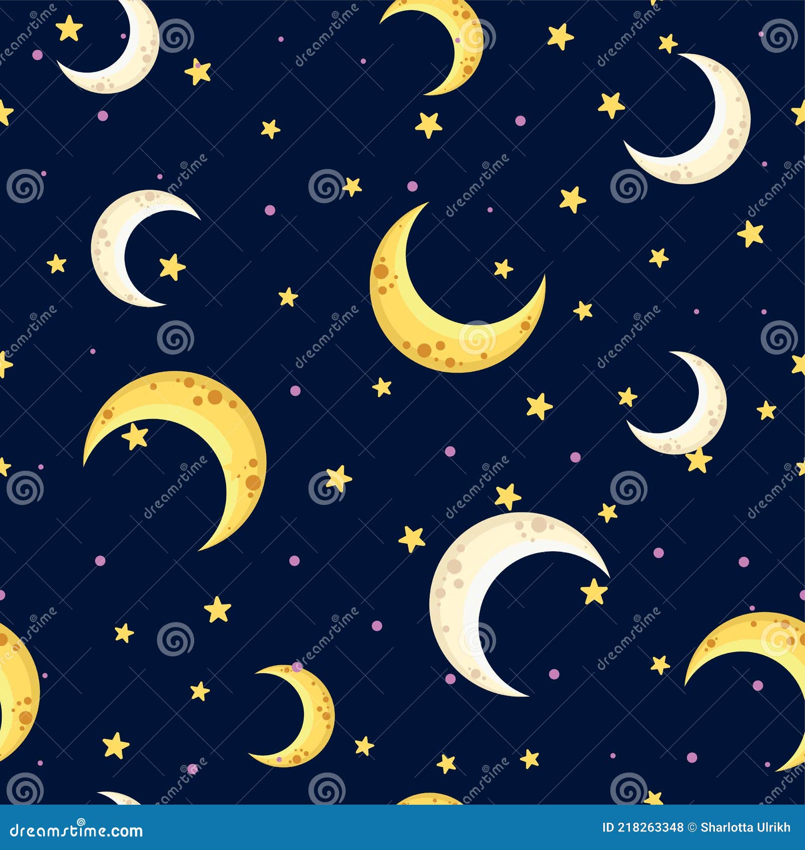 Holiday Background, Seamless Pattern with Stars and the Moon, Star ... Holiday Background, Seamless Pattern with Stars and the Moon, Star ...