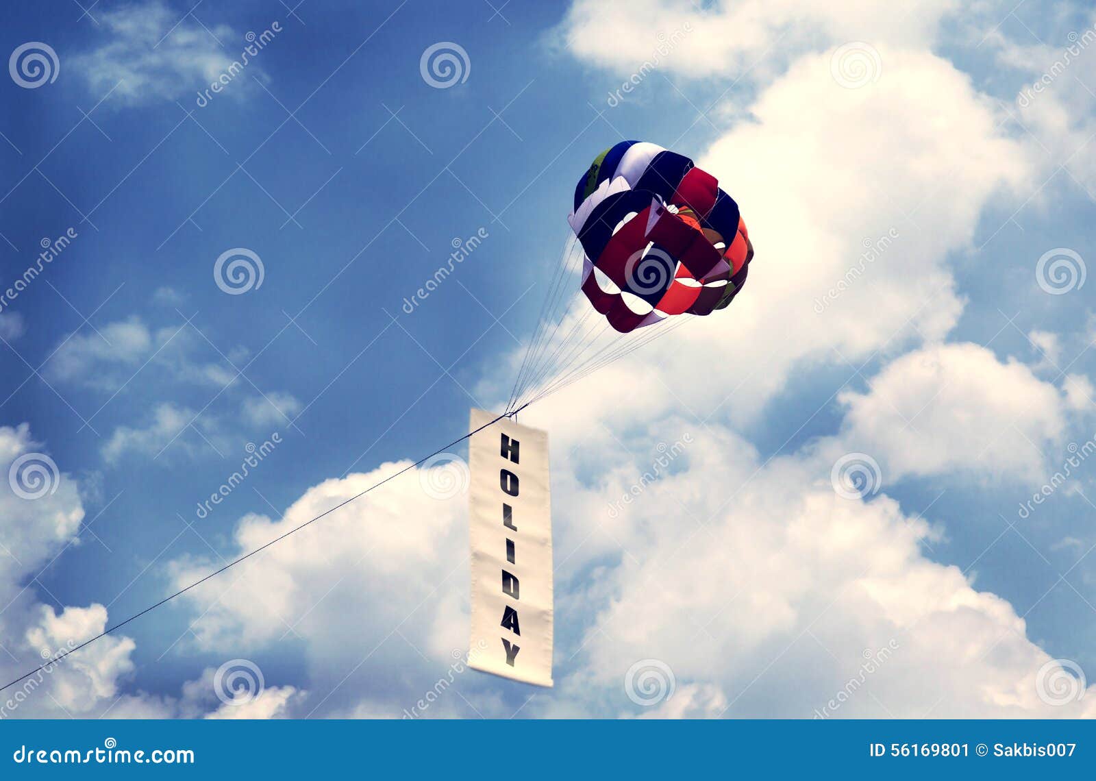 Holiday Banner with Parachute Stock Image - Image of calm, parachute ...