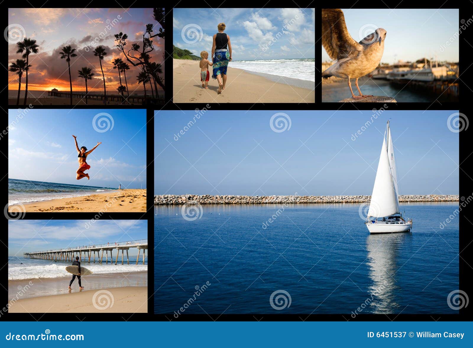 Holiday beach collage stock image. Image of surfing, traveling - 6451537
