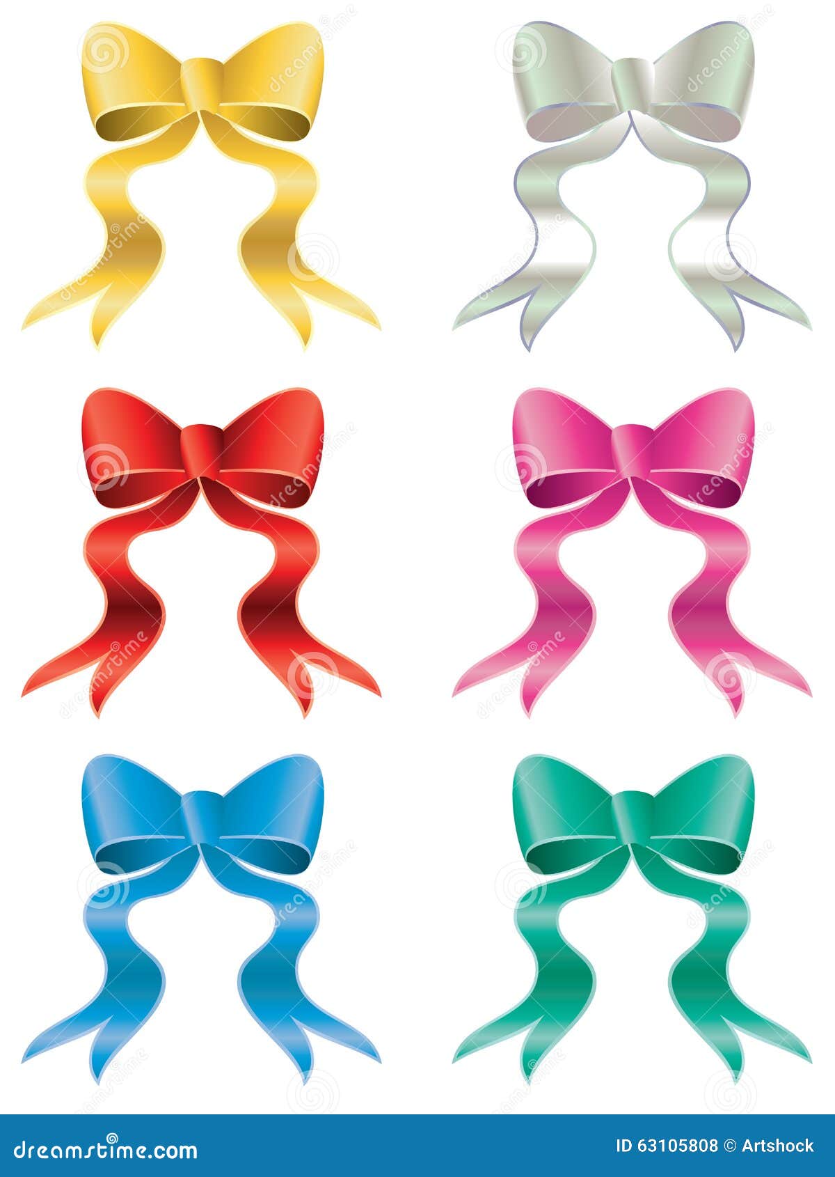 Holiday Bows Set stock vector. Illustration of decoration - 63105808