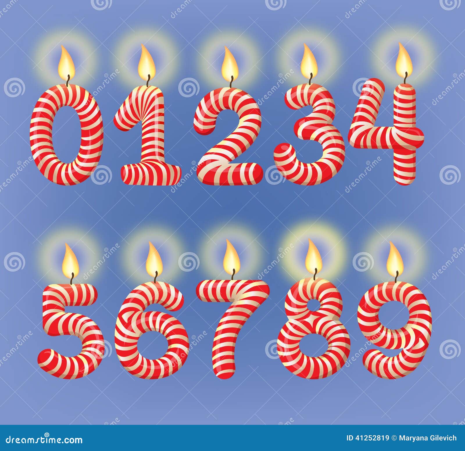 Holiday candles numbers stock vector. Illustration of zero - 41252819