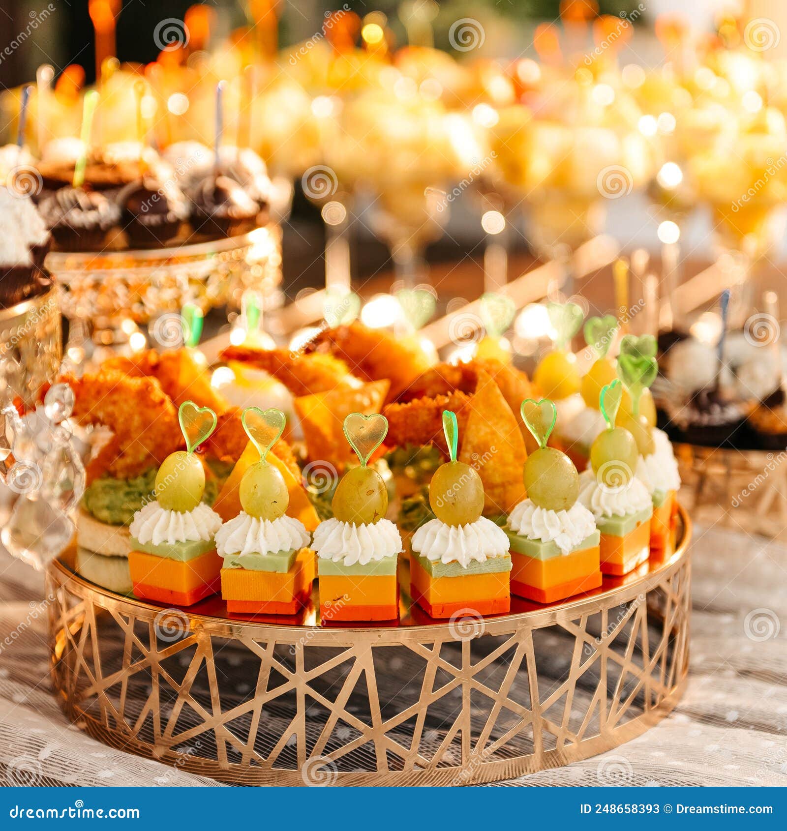 Cheese Canape on a Tray, Buffet Table Setting Stock Image - Image of ...