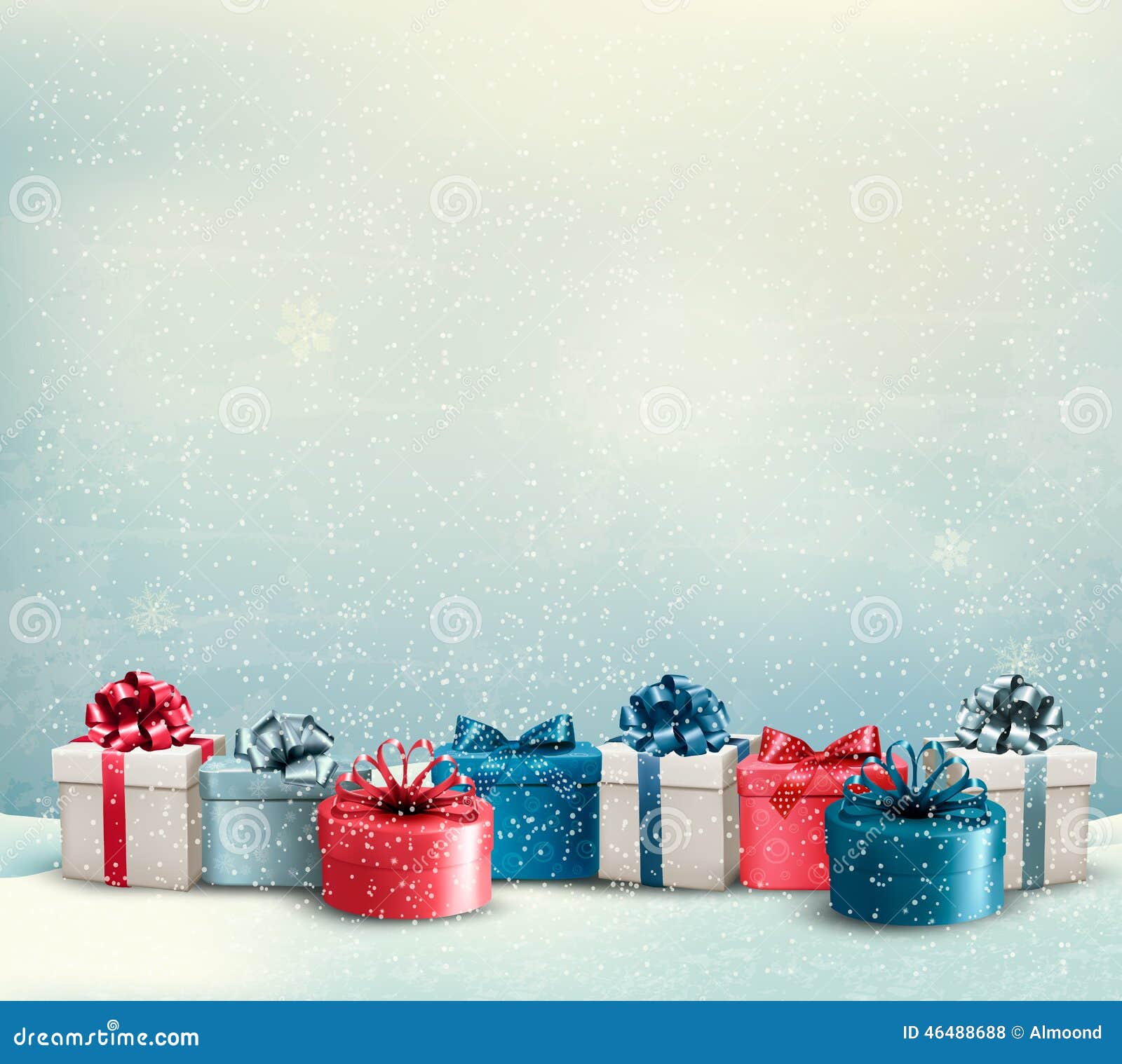 Gift Boxes Seamless Horizontal Border Pattern Vector Illustration ...