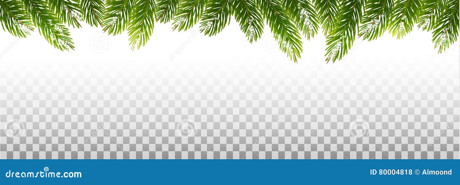 Holiday Christmas Frame with Green Tree Branches Stock Vector ...