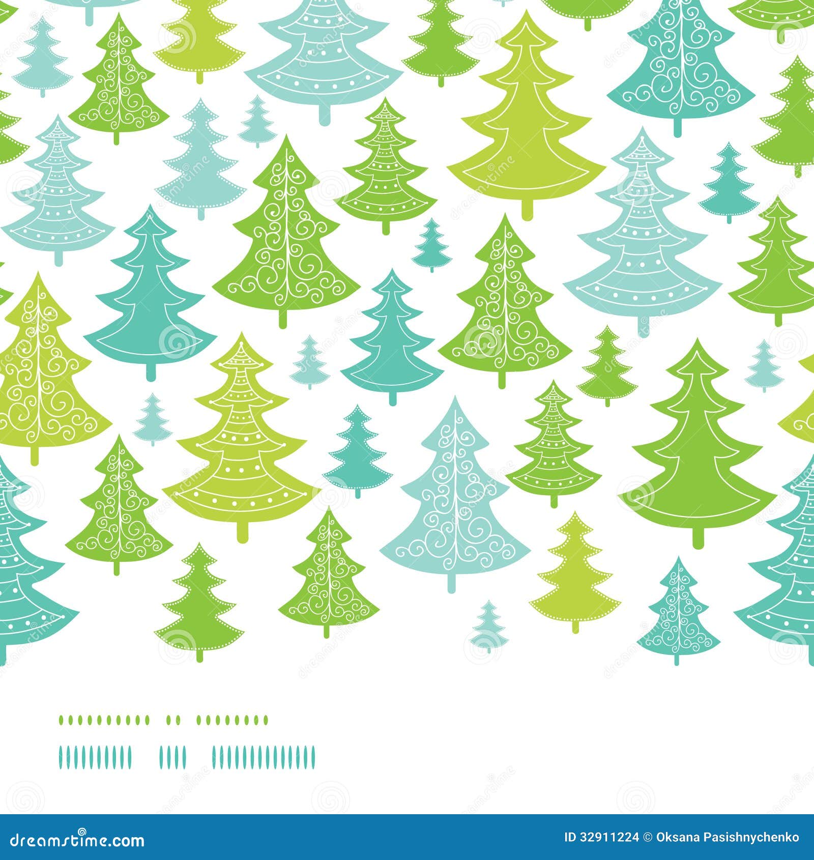 Holiday Christmas Trees Horizontal Seamless Stock Vector - Illustration ...