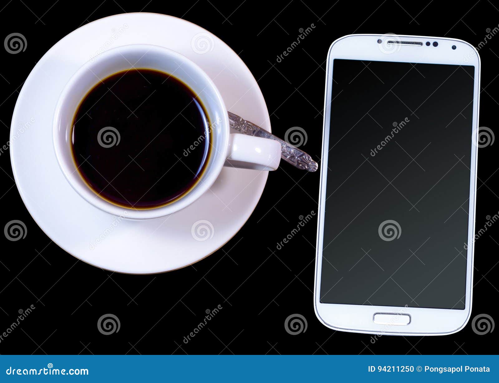 Holiday coffee, smartphone stock photo. Image of holding - 94211250