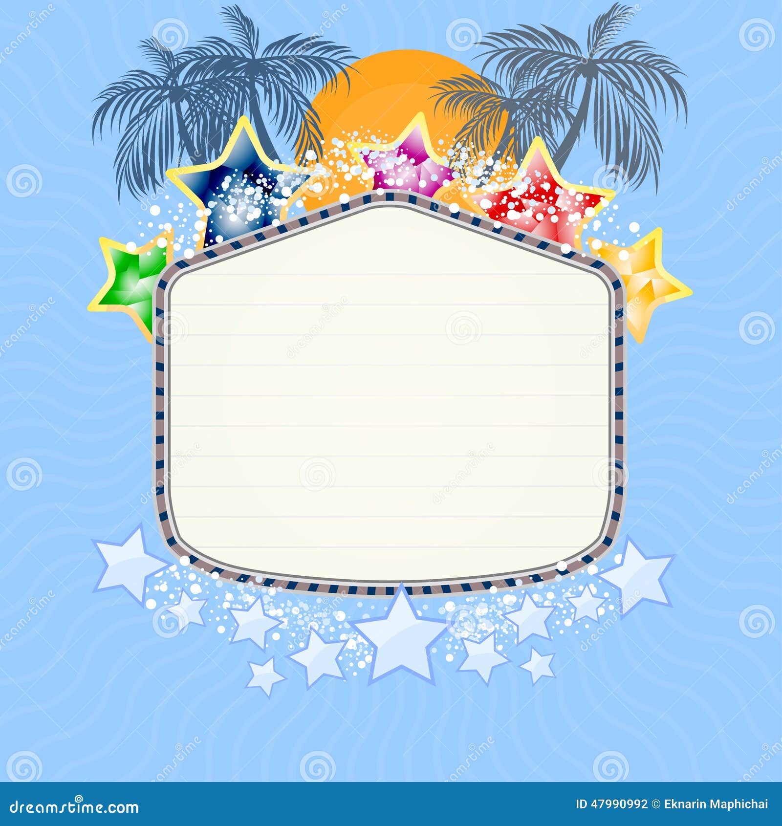 Holiday with Empty Signboard Stock Illustration - Illustration of ...