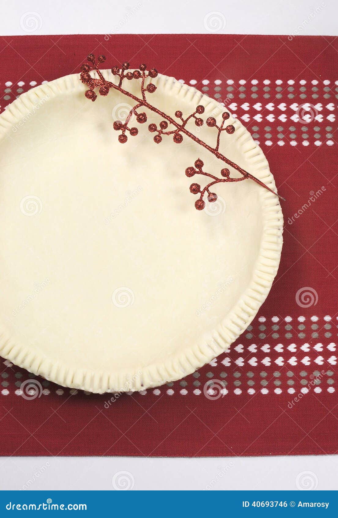 Holiday Festive Baking with an Empty Pie Shell Pastry Crust Stock Photo ...