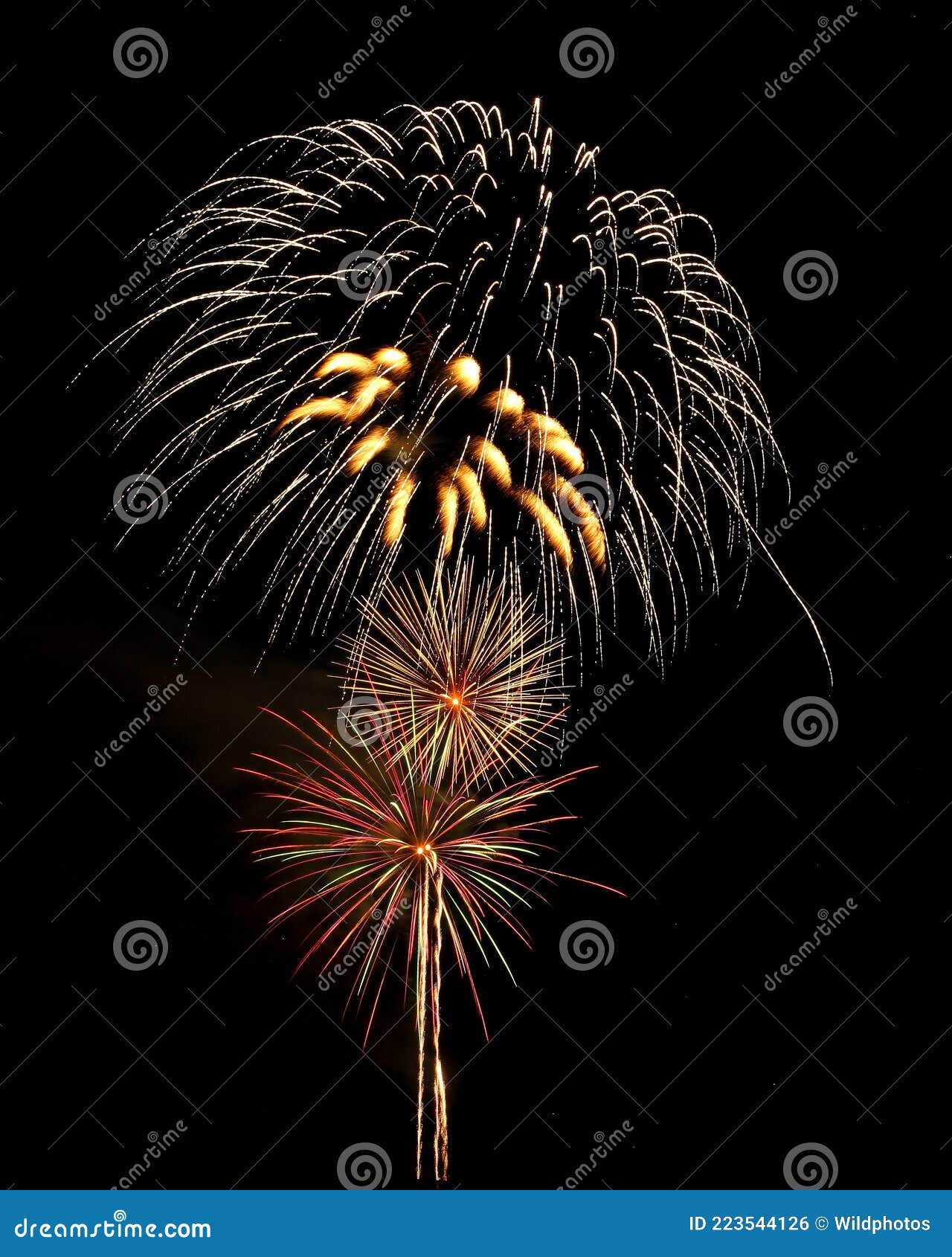 Holiday Fireworks Display stock photo. Image of event - 223544126