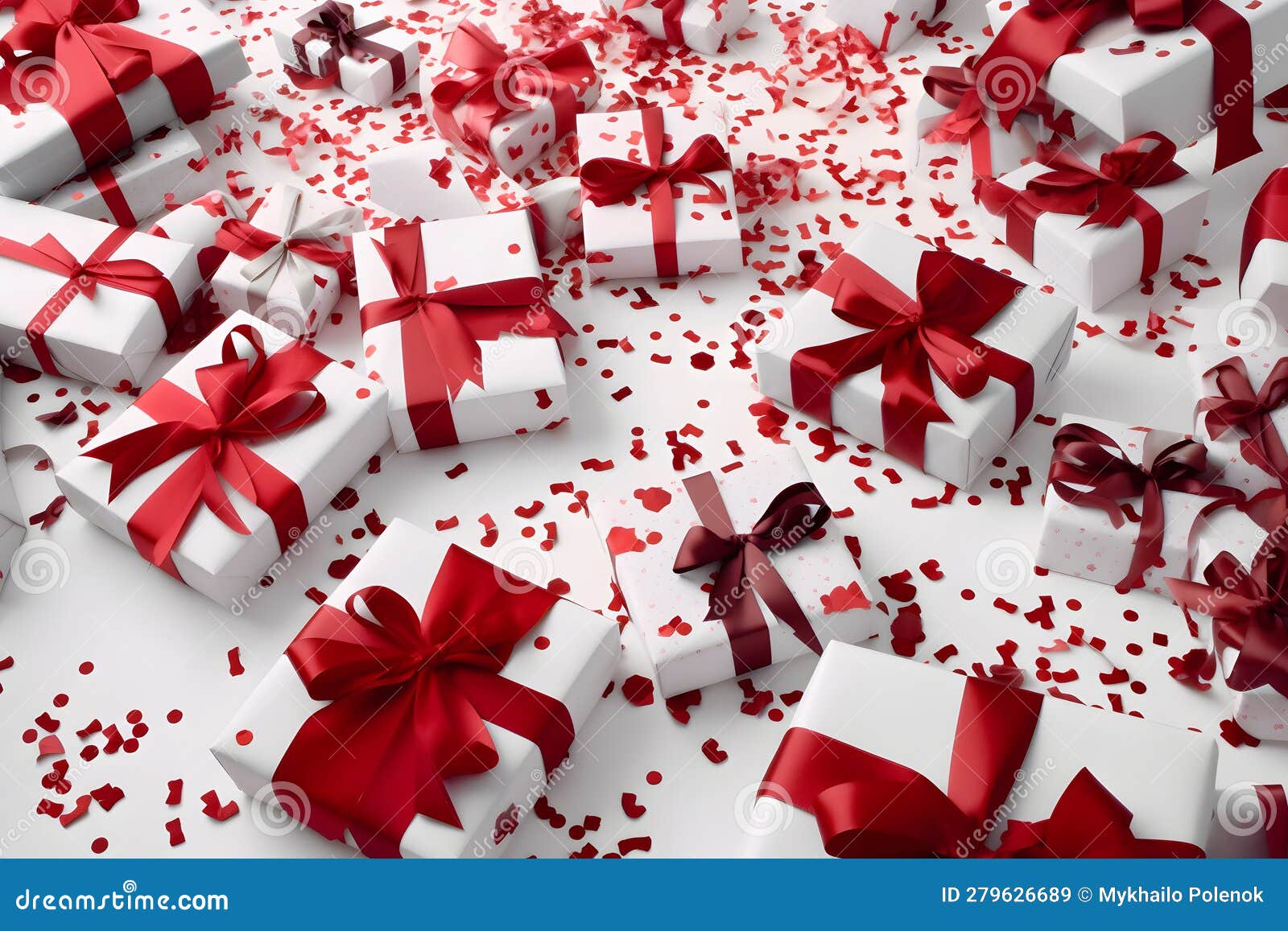 Holiday Gift Box Background. Neural Network AI Generated Stock ...