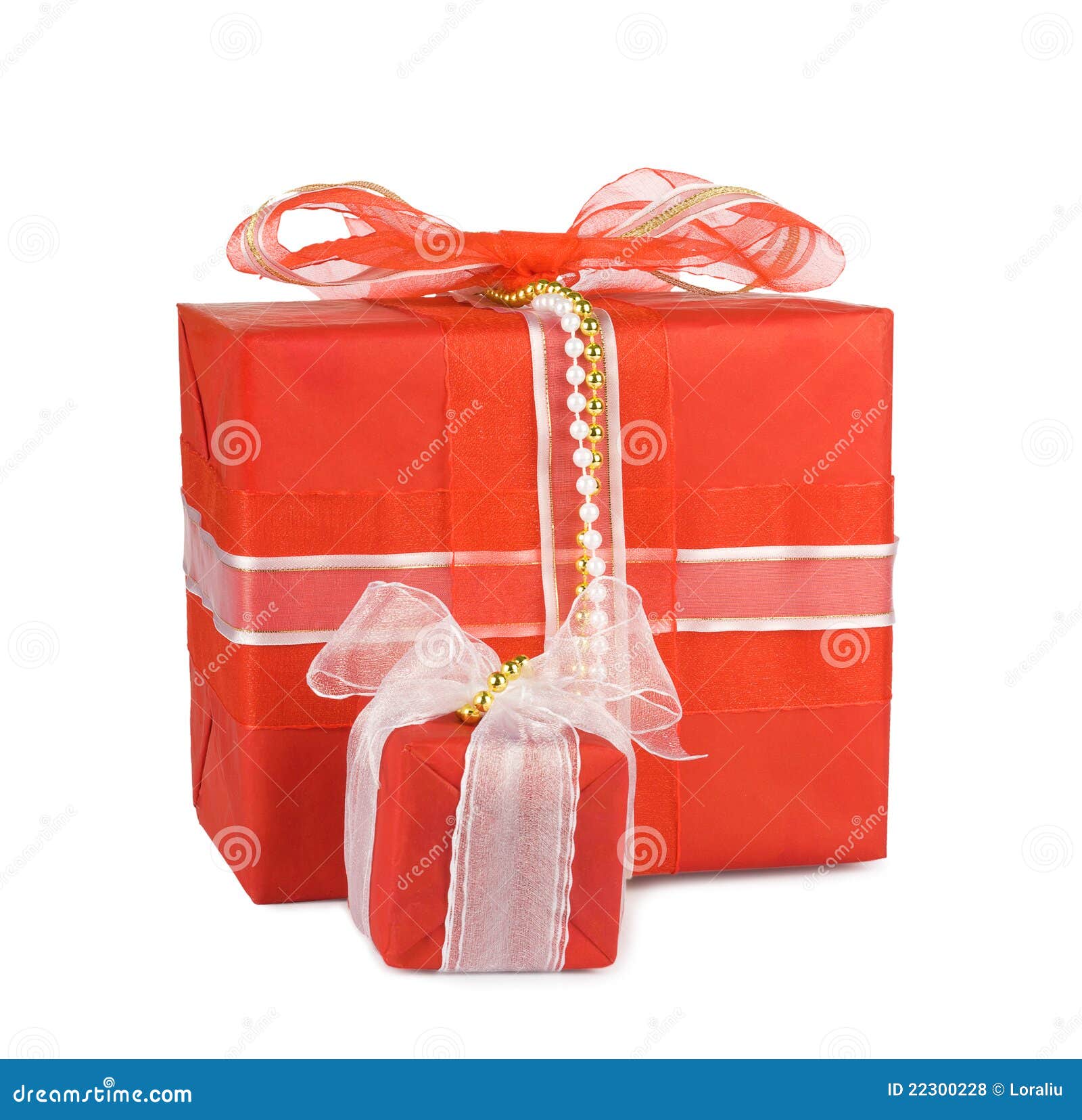 Holiday Gift Boxes Decorated with Bows and Ribbons Stock Photo - Image ...