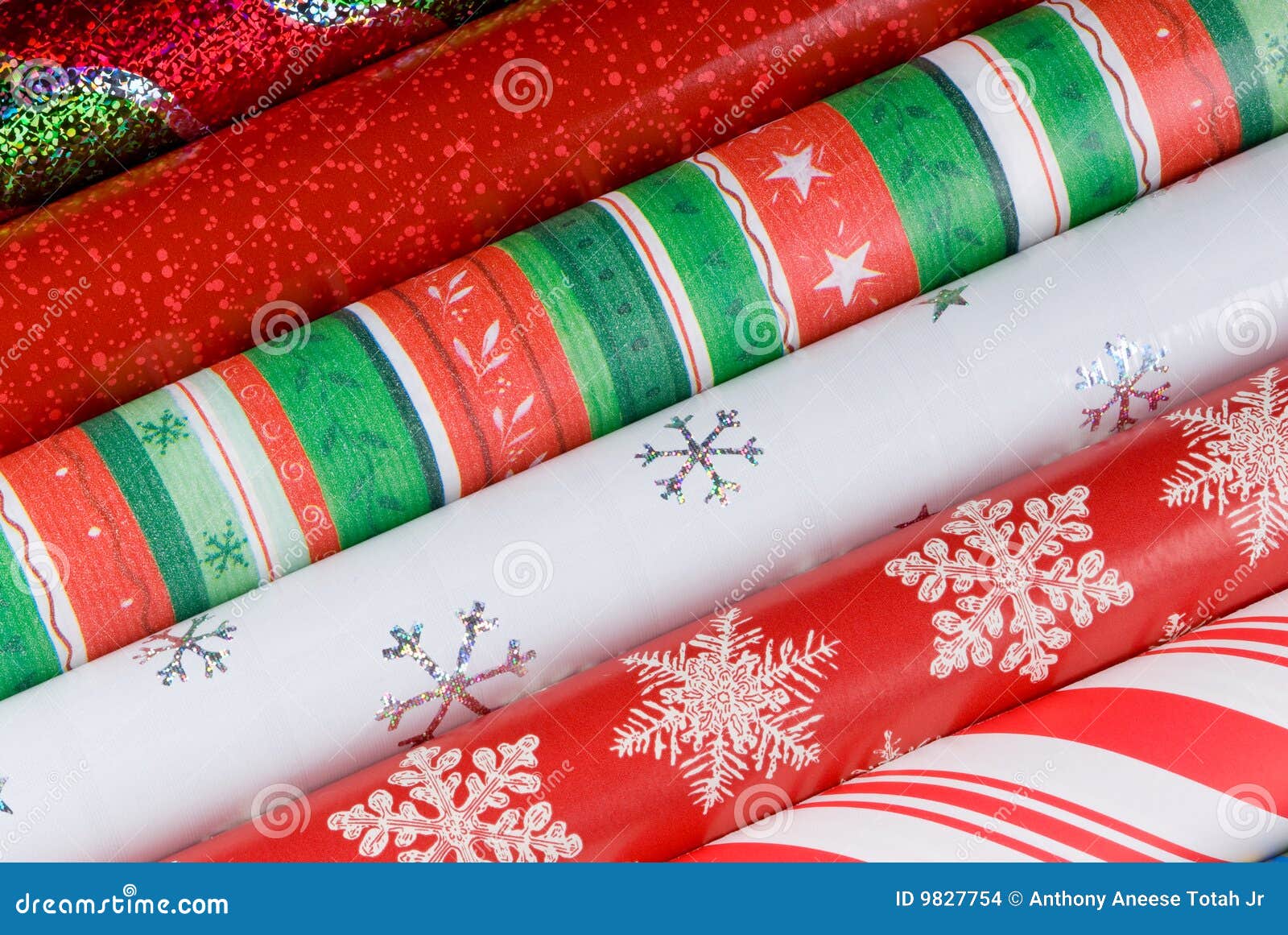 Holiday Gift Wrap Papers stock photo. Image of roll, receive - 9827754