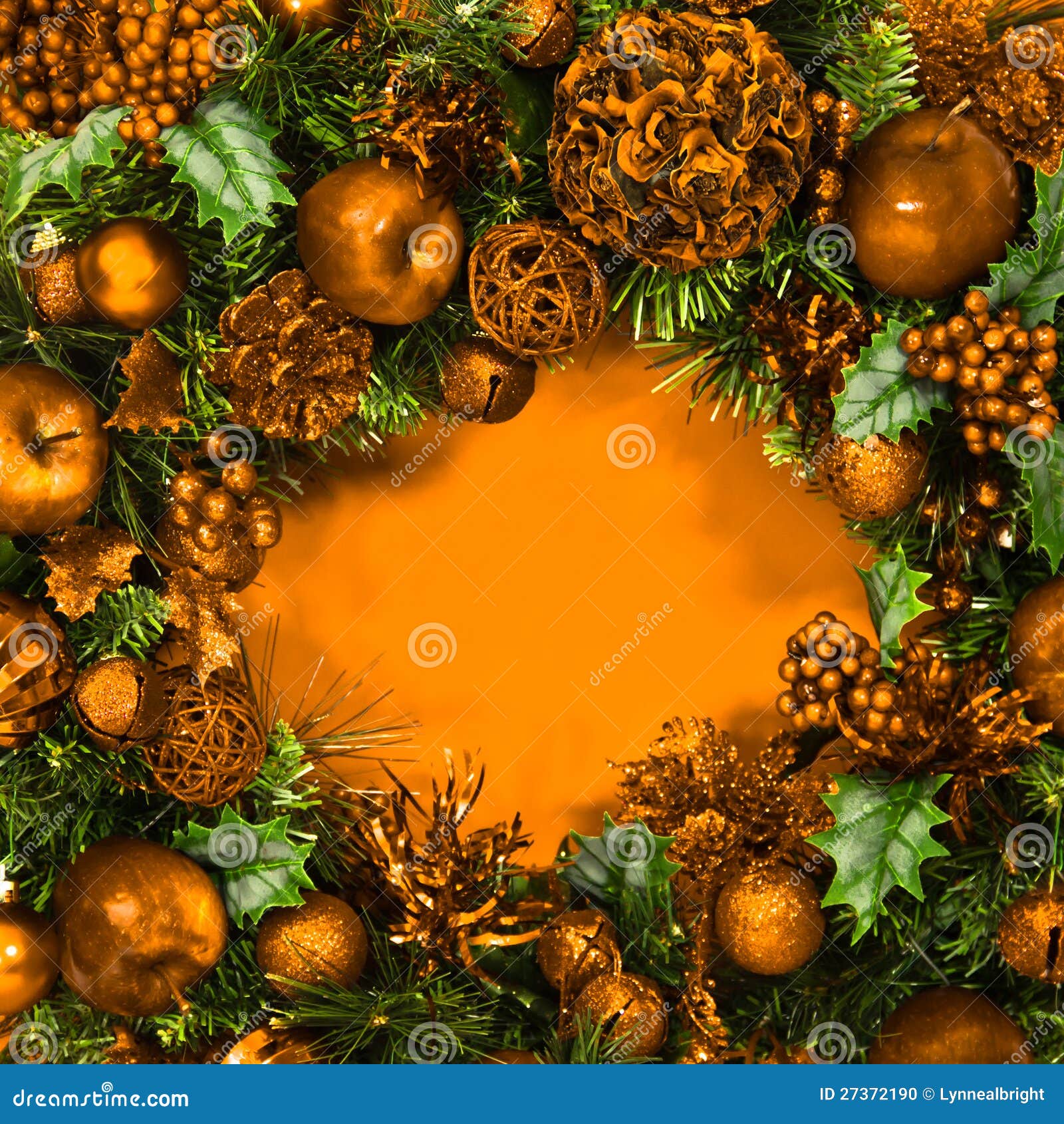 Holiday Gold Wreath stock photo. Image of square, wreath - 27372190