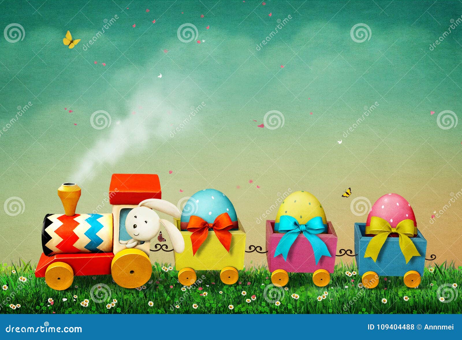 Easter Train stock illustration. Illustration of happiness - 109404488