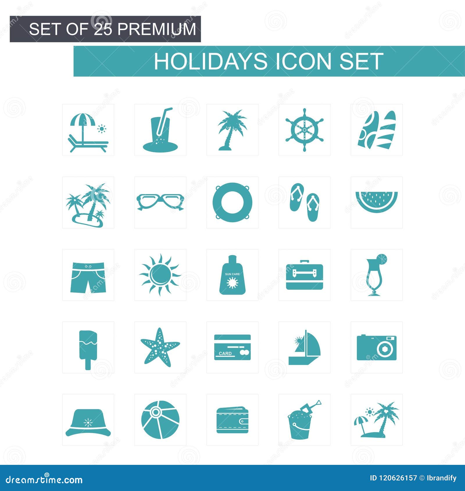 Holiday icons set vector stock vector. Illustration of symbol - 120626157