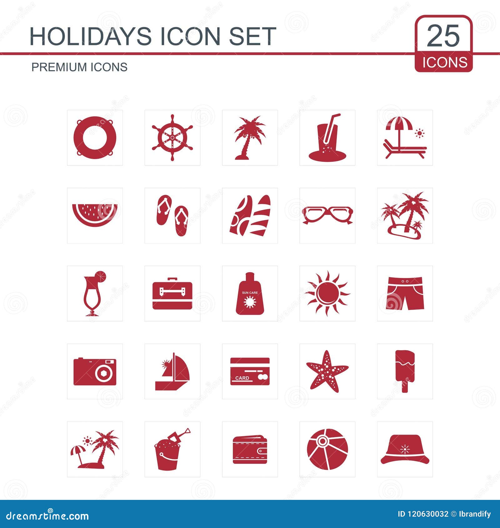 Holiday icons set vector stock vector. Illustration of tree - 120630032