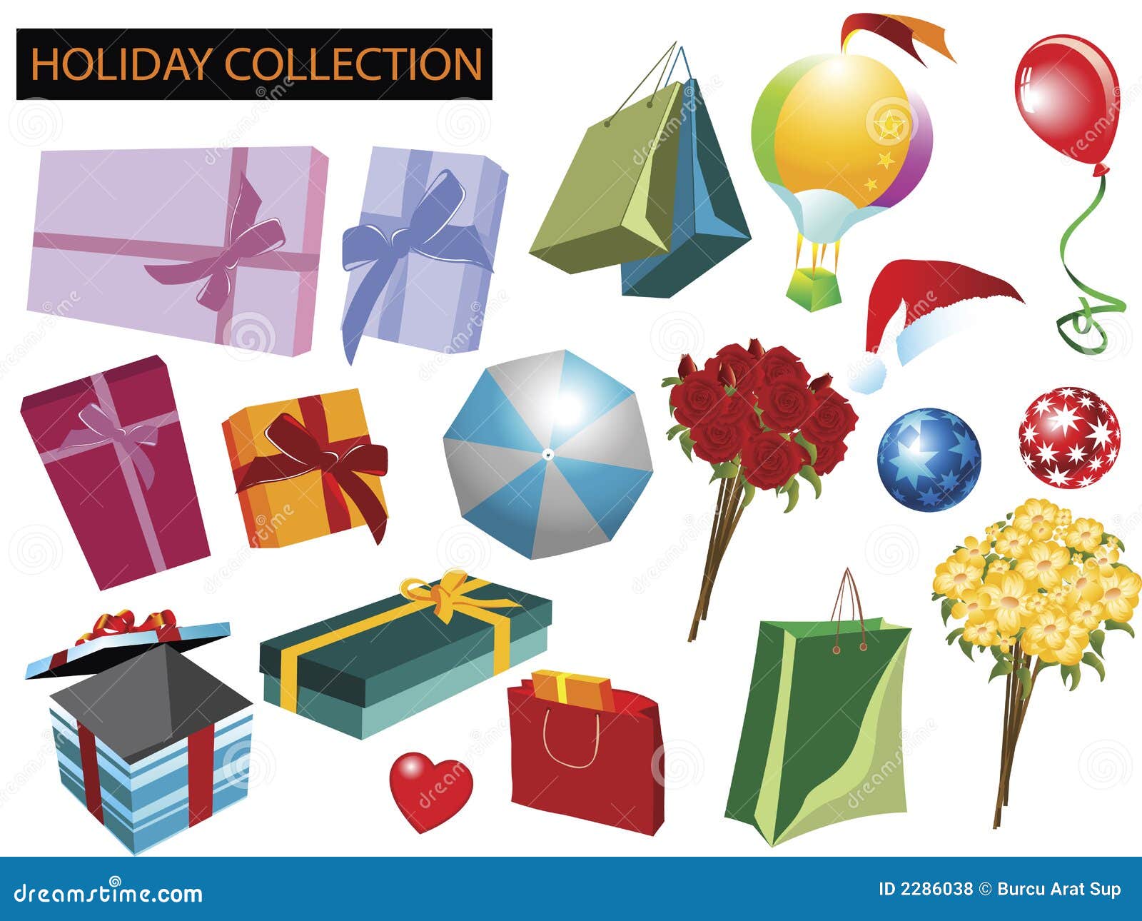 Holiday items collection stock vector. Illustration of valentines - 2286038