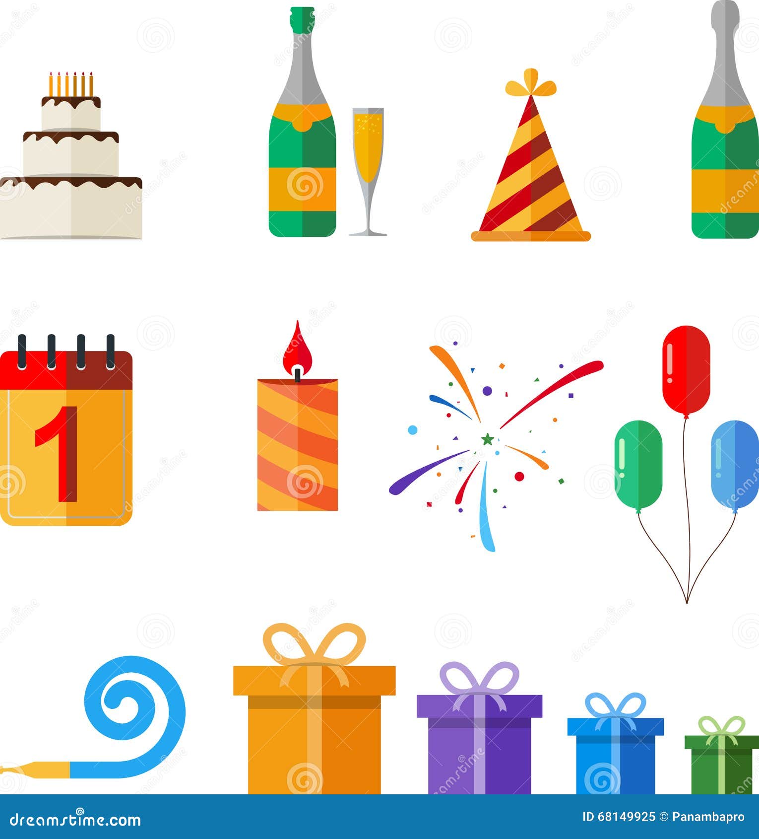 Holiday items stock vector. Illustration of happiness - 68149925