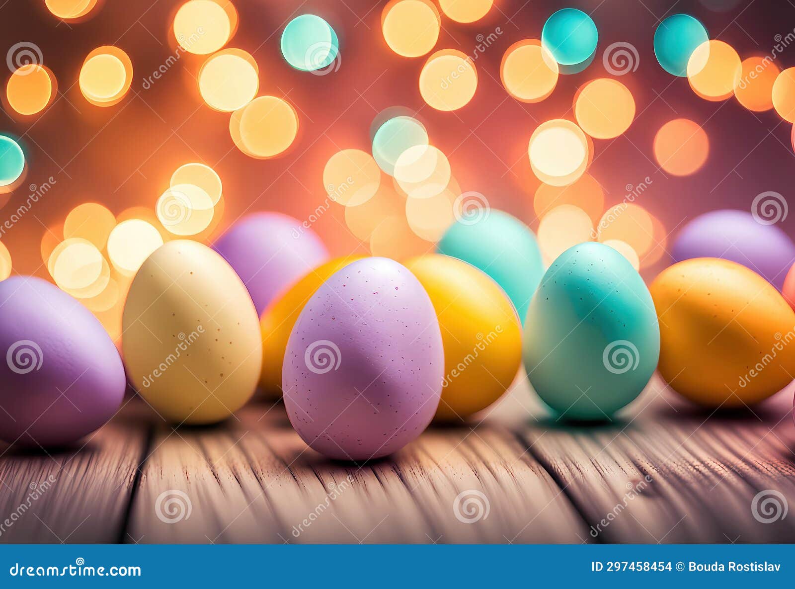 Holiday Lighting and Decoration Concept, Easter Theme Bokeh Lights on ...
