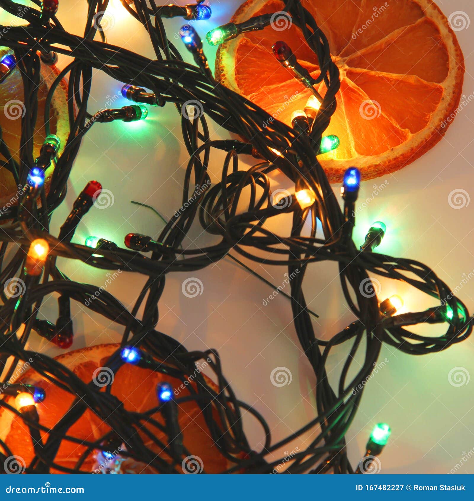 Holiday Lights and Orange. Festive Background Stock Image - Image of ...