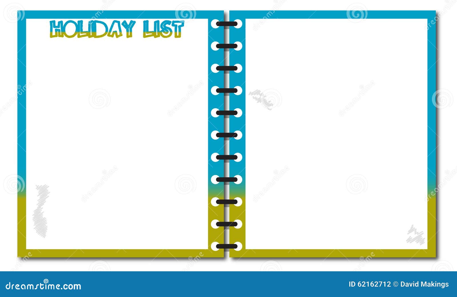 Holiday List Notepad stock illustration. Illustration of design - 62162712
