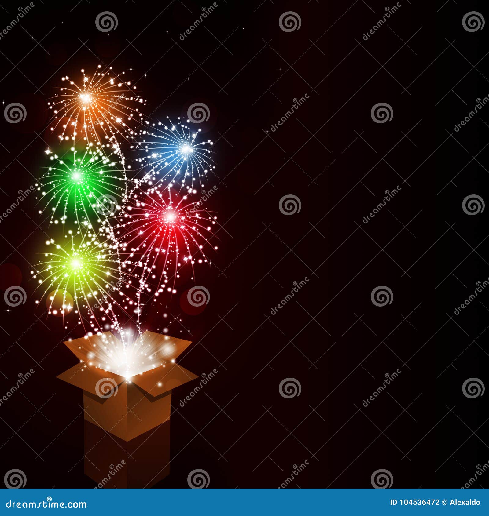 Magic Box Fireworks stock illustration. Illustration of card - 104536472