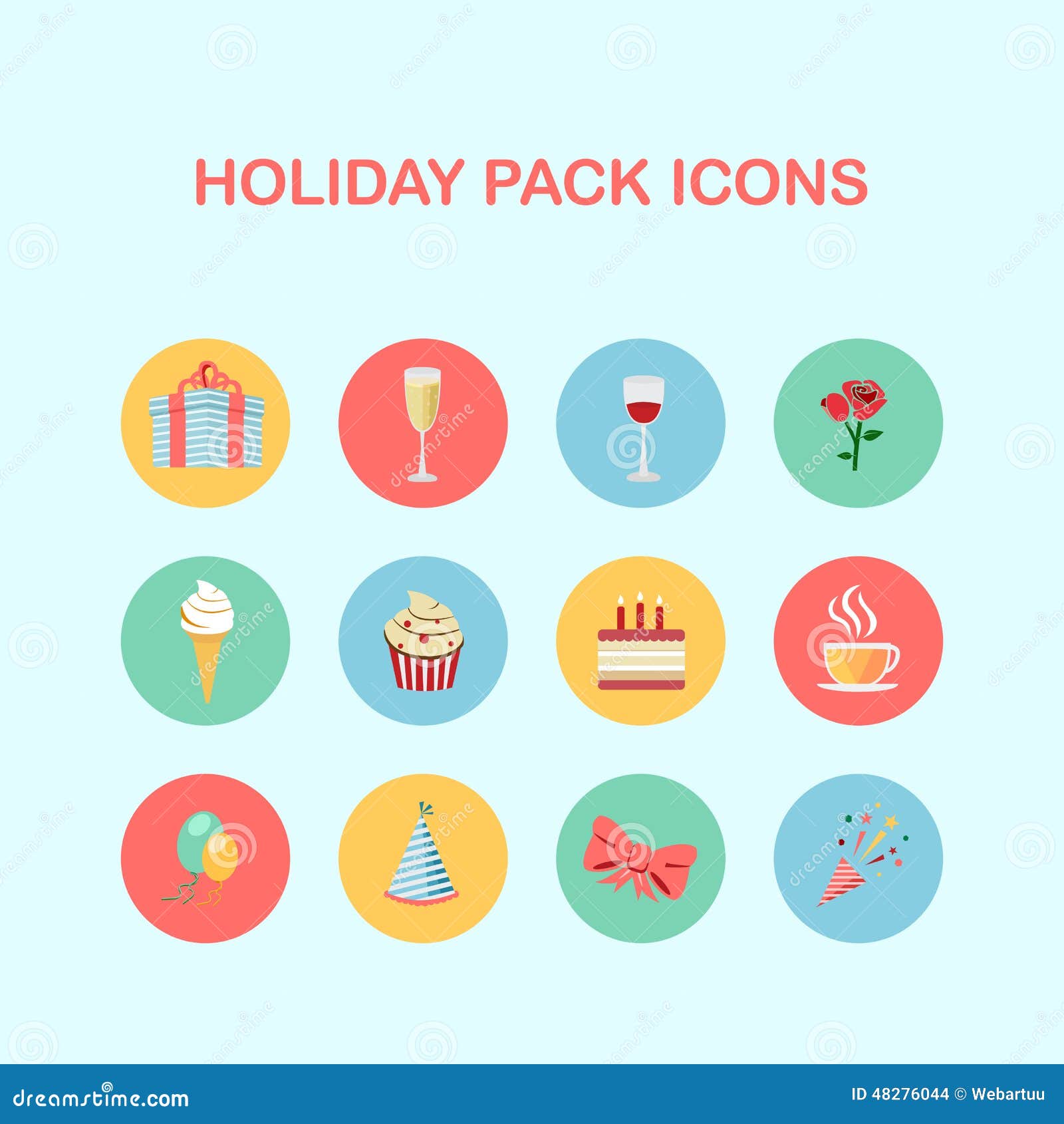 Holiday pack icons stock vector. Illustration of champagne - 48276044