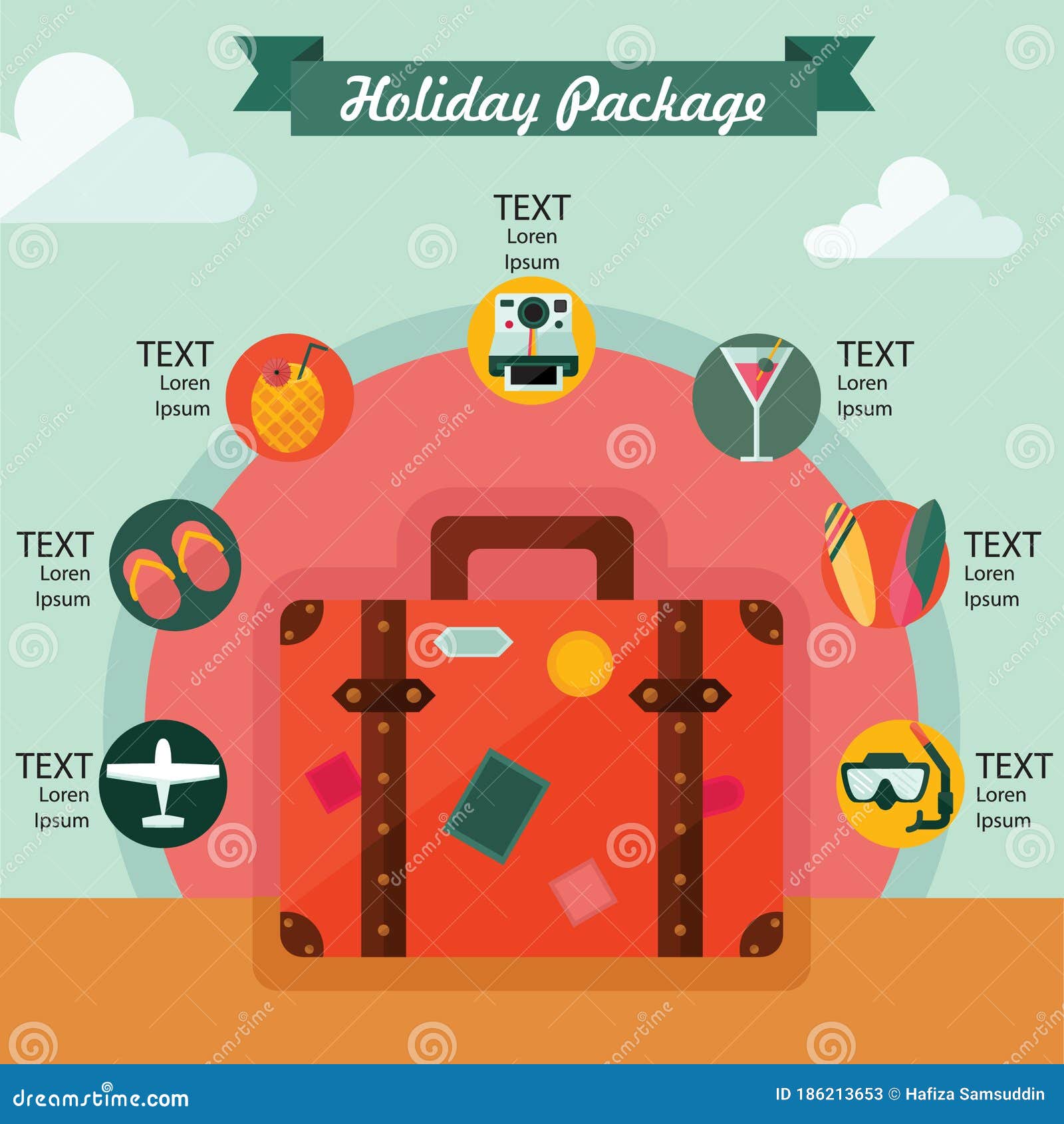 Holiday Package Infographic. Vector Illustration Decorative Design ...