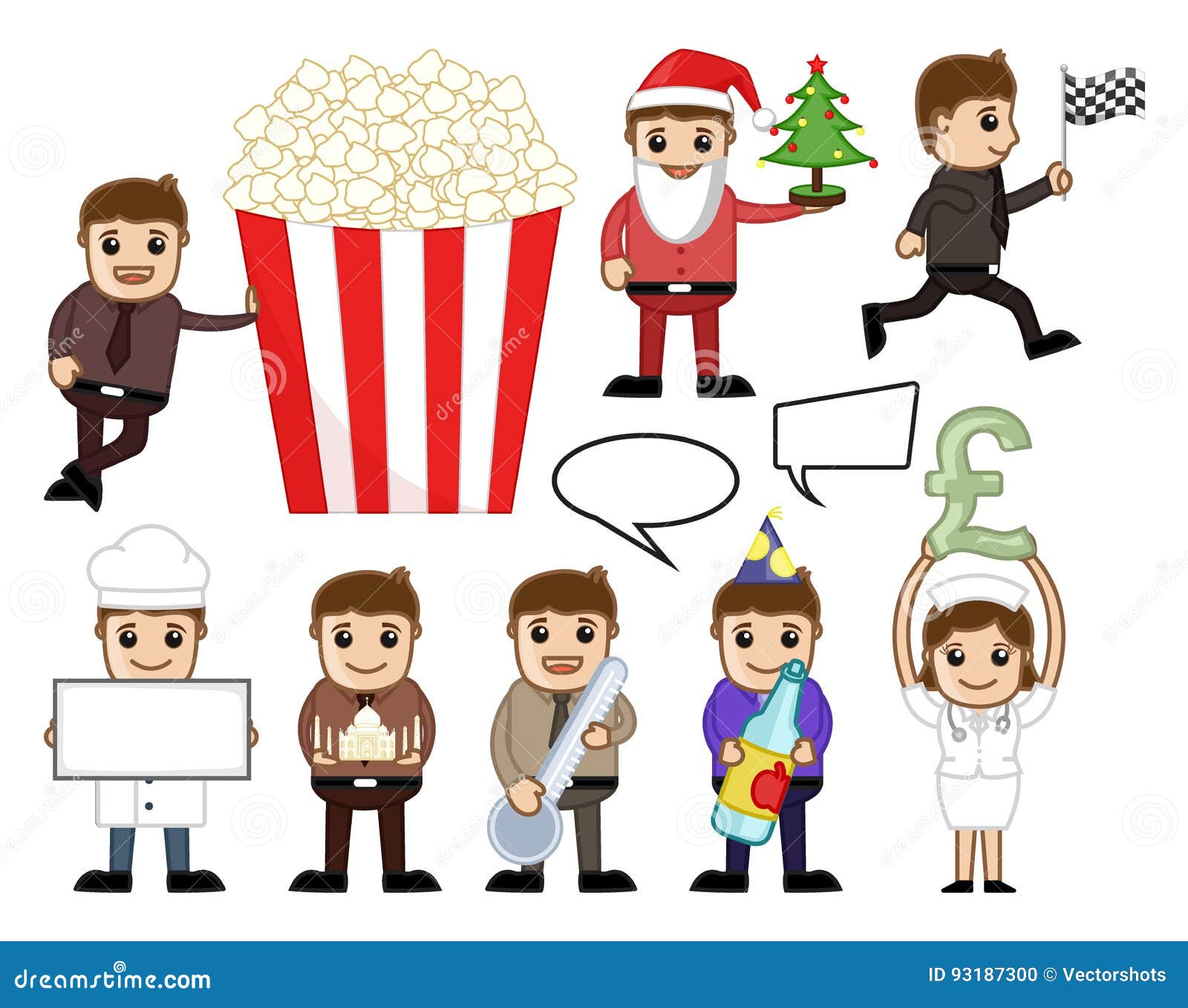 Holiday and Party Cartoon Concepts Stock Vector - Illustration of ...