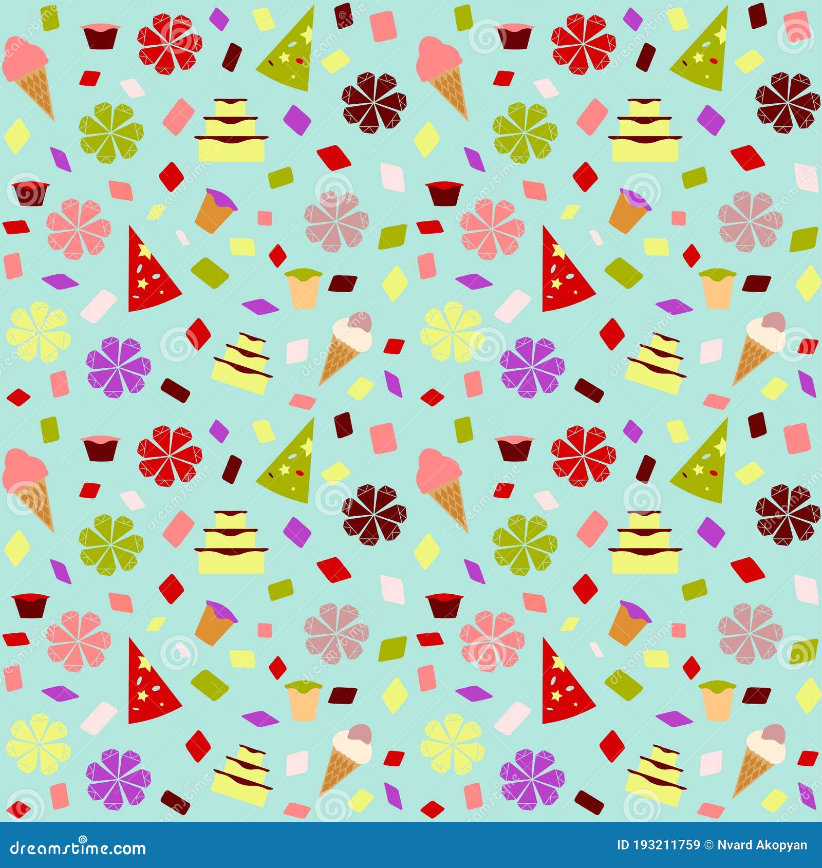 Holiday Party Seamless Pattern. Vector Stock Vector - Illustration of ...