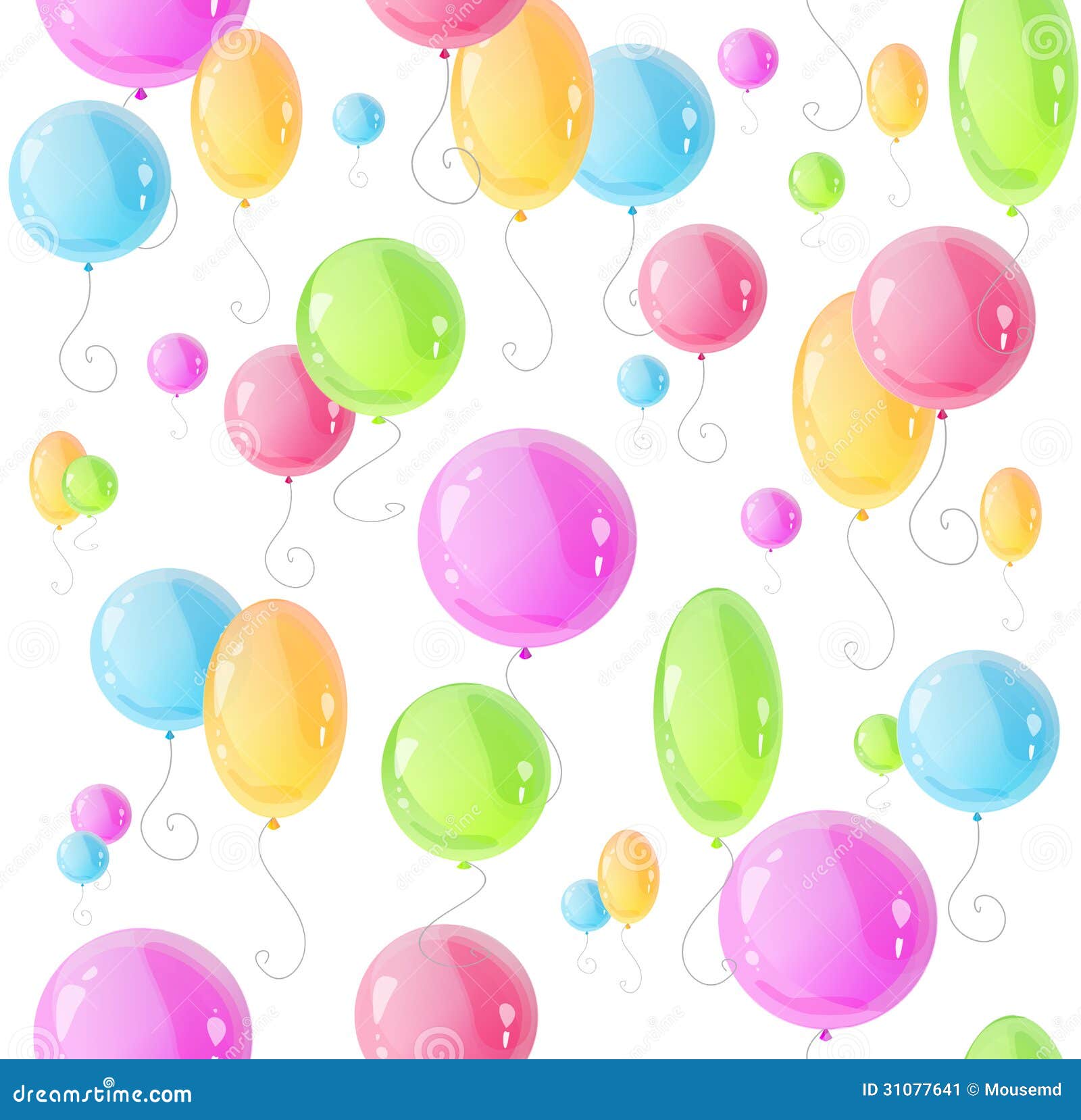 Holiday Pattern with Colorful Balloons Vector Stock Vector ...