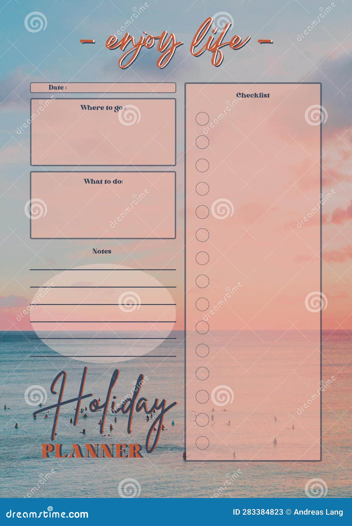 Holiday Planner Digital Planning Insert Sheet Printable Page Template ...