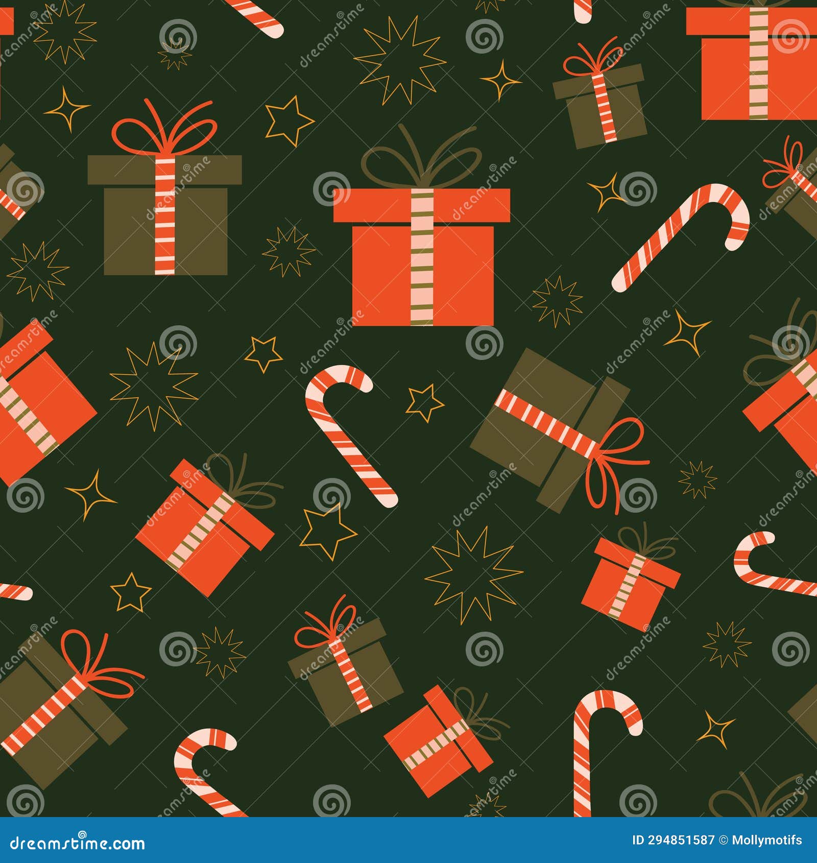 Holiday Presents Vector Repeating Pattern Stock Illustration ...