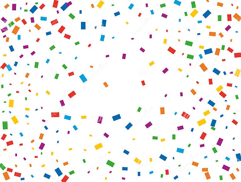 Holiday Rectangular Confetti. Light Rainbow Glitter Confetti Background ...