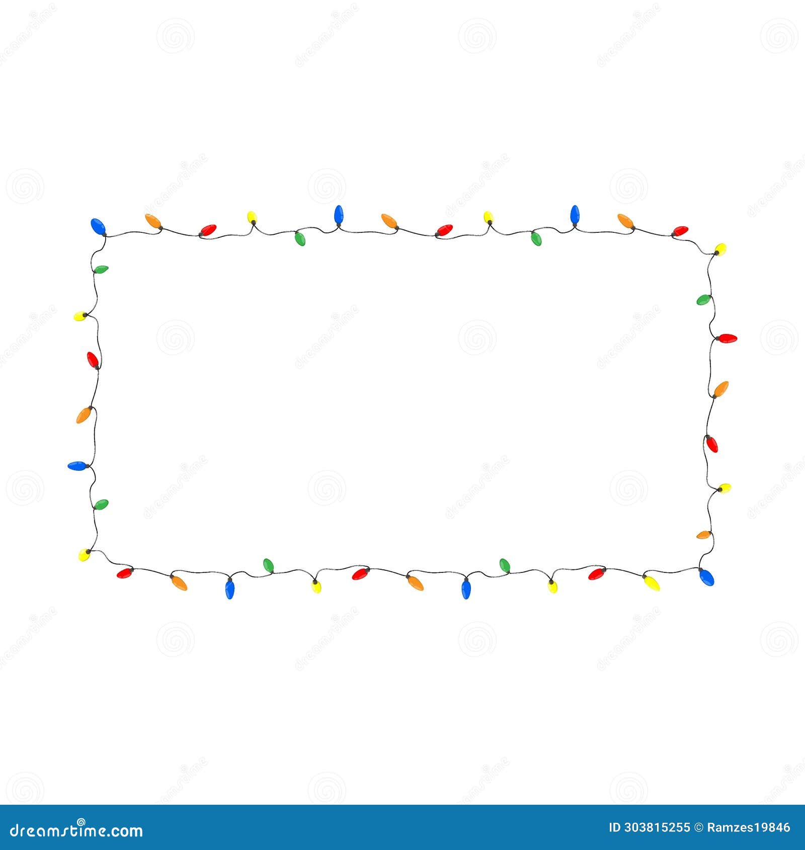 Holiday Rectangular Frame with Multi Colored Christmas Lights for ...