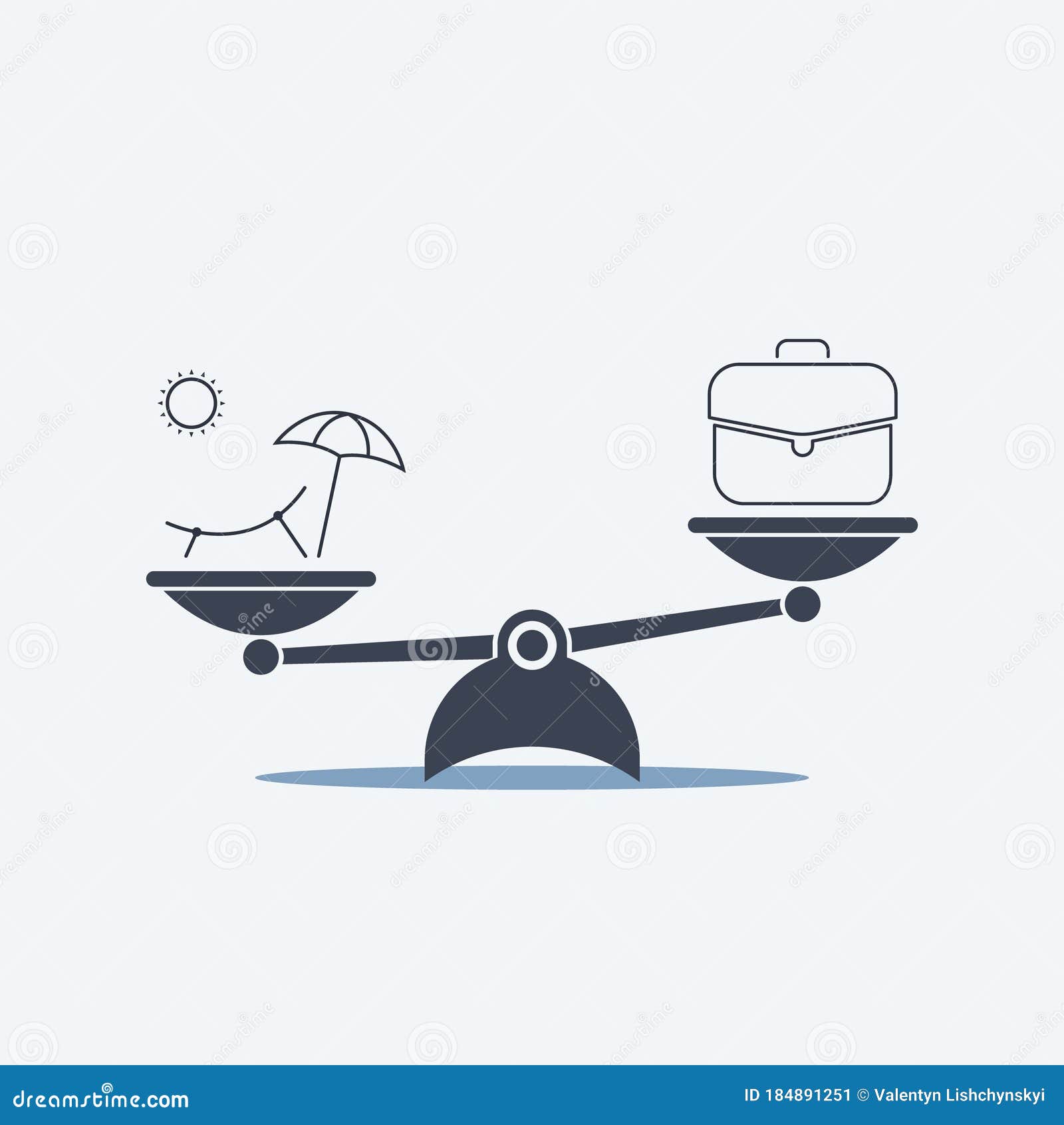 Holiday Relax and Work on Scales. Vector Symbol Stock Vector ...